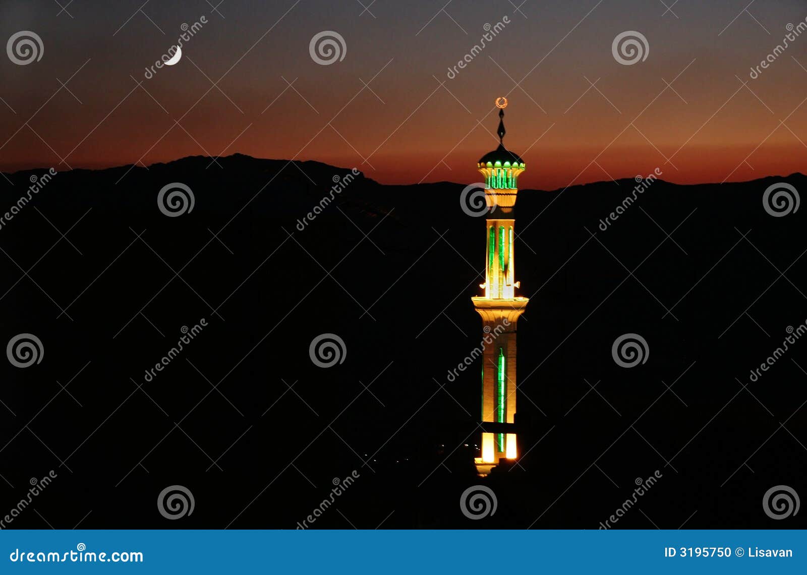 Mosque in Syrian Nightscape Stock Photo - Image of syria, nightscape ...