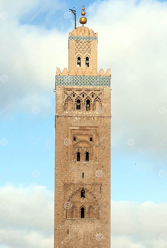 Mosque tower in Marrakech stock photo. Image of arabic - 57334502