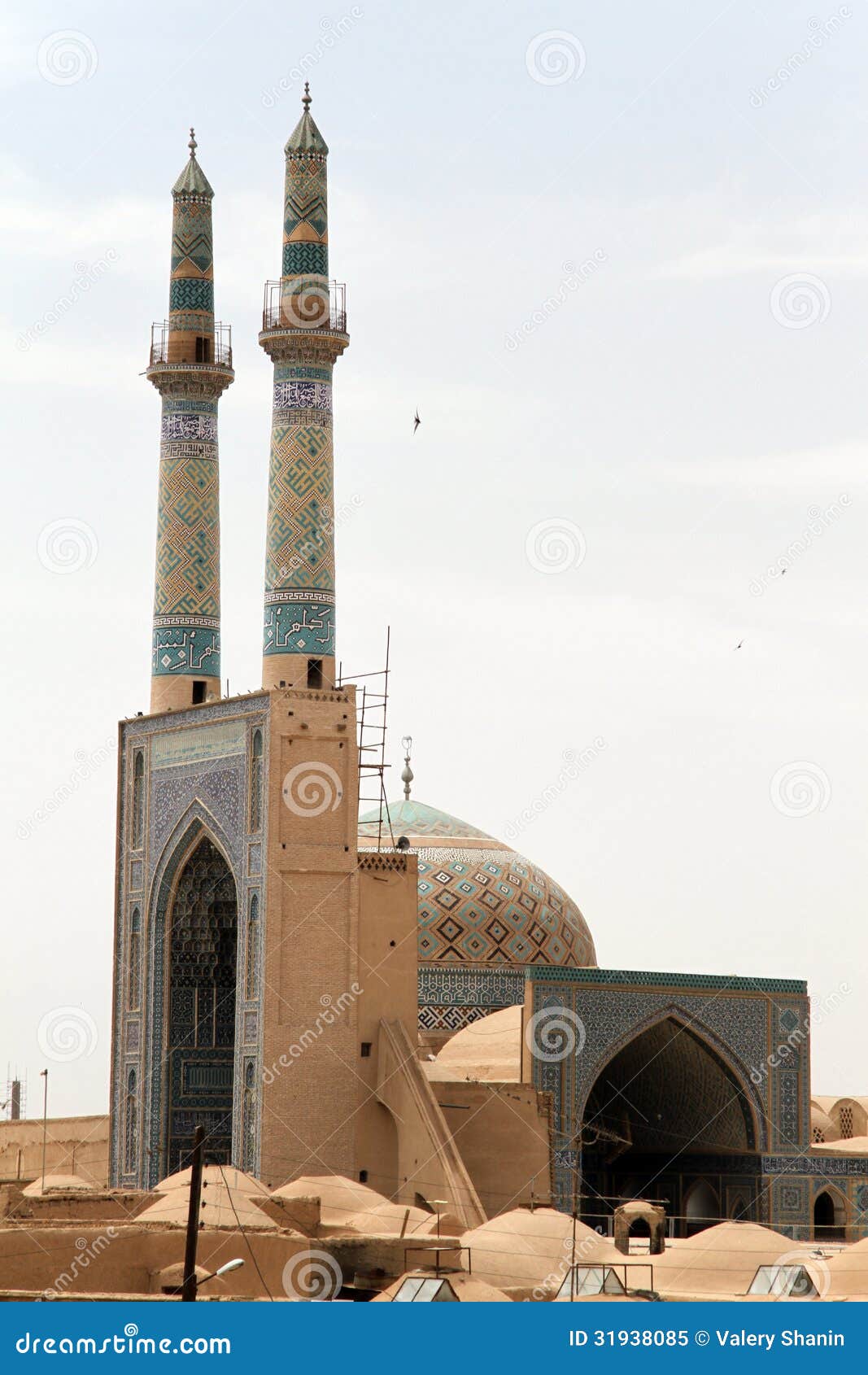 Mosque with two minarets stock image. Image of muslim - 31938085