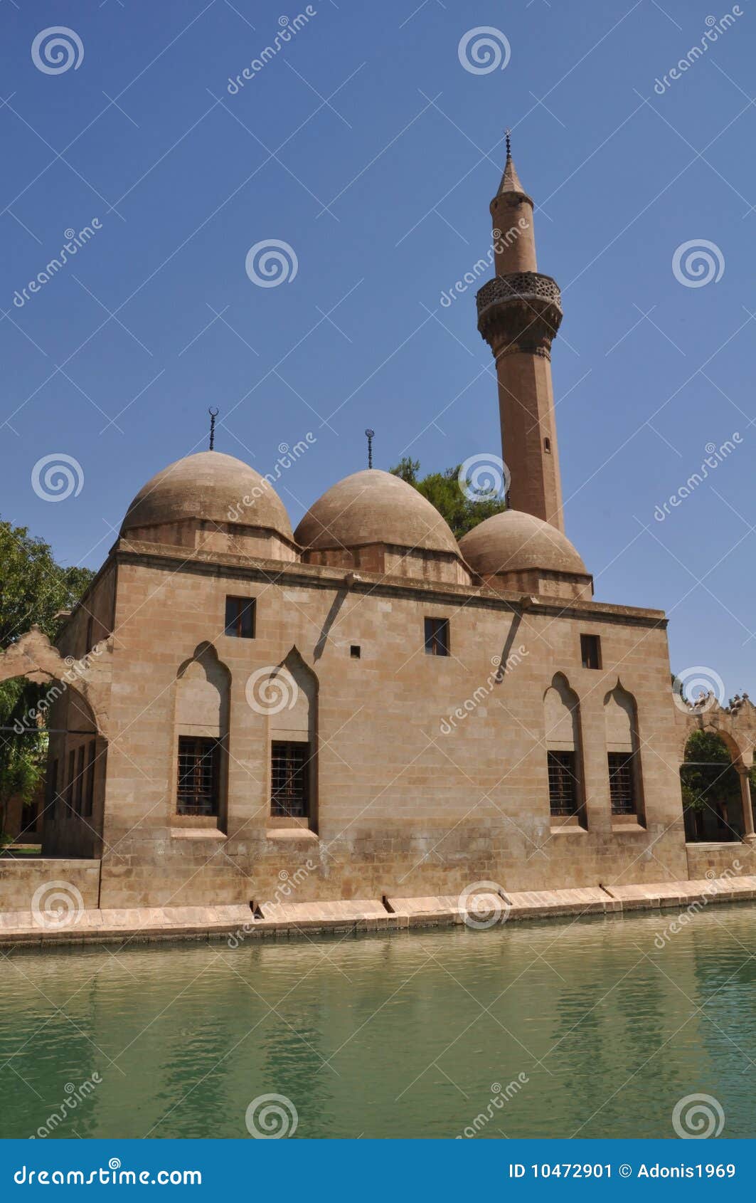 Mosque Urfa Turkey stock image. Image of waterway, sanliurfa - 10472901