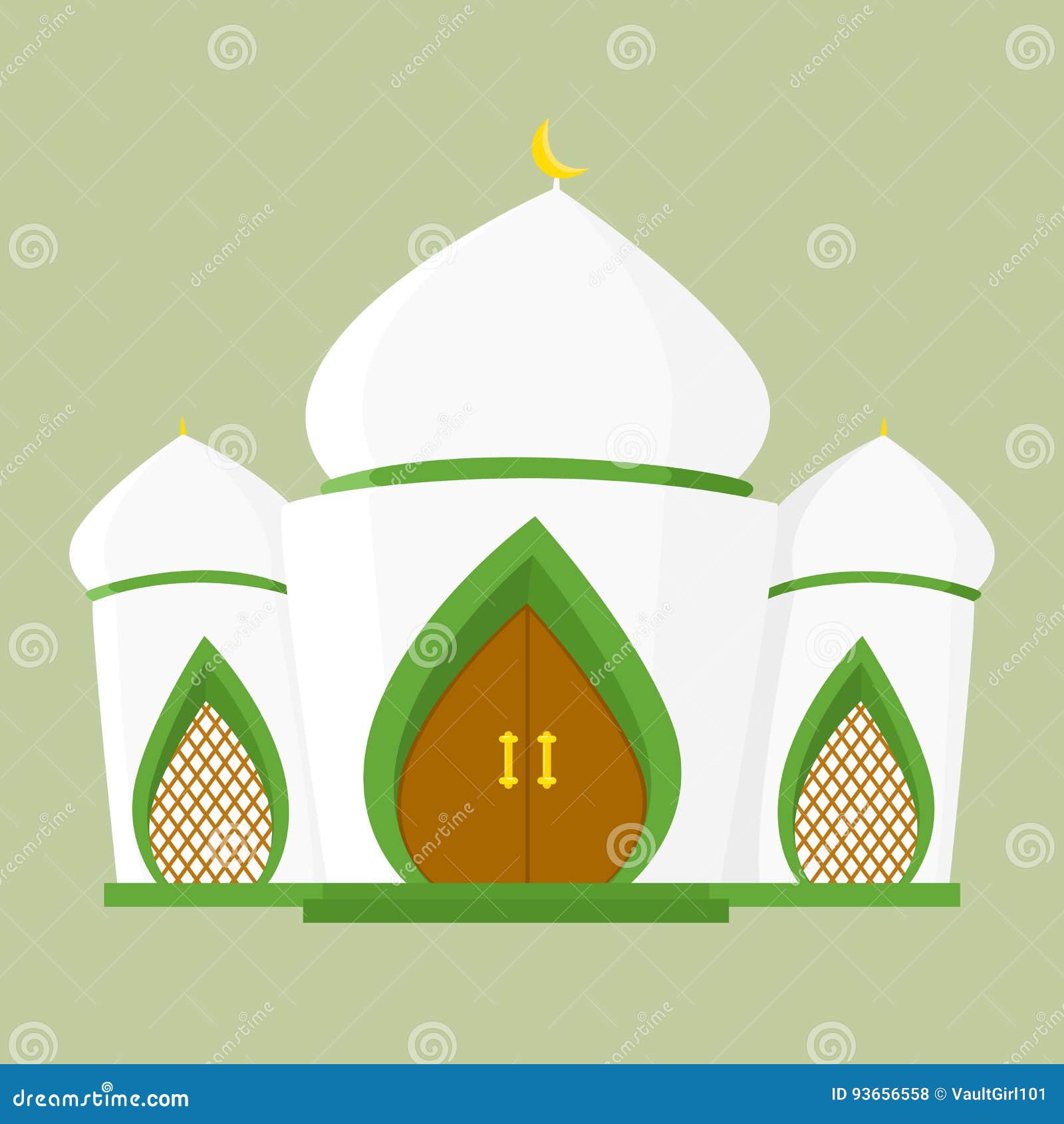 Islamic White Mosque Cartoon Vector Stock Vector - Illustration of asia ...