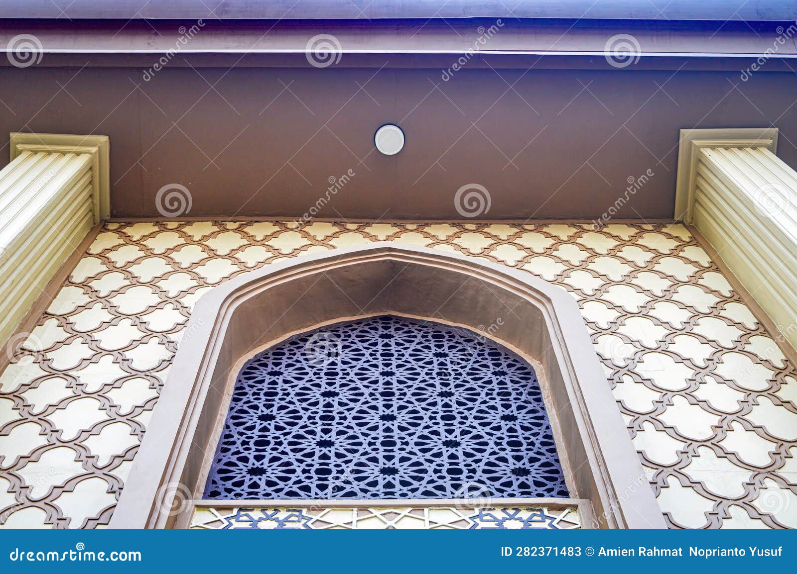 Mosque Ventilation Ornament with Islamic Pattern Stock Image - Image of ...