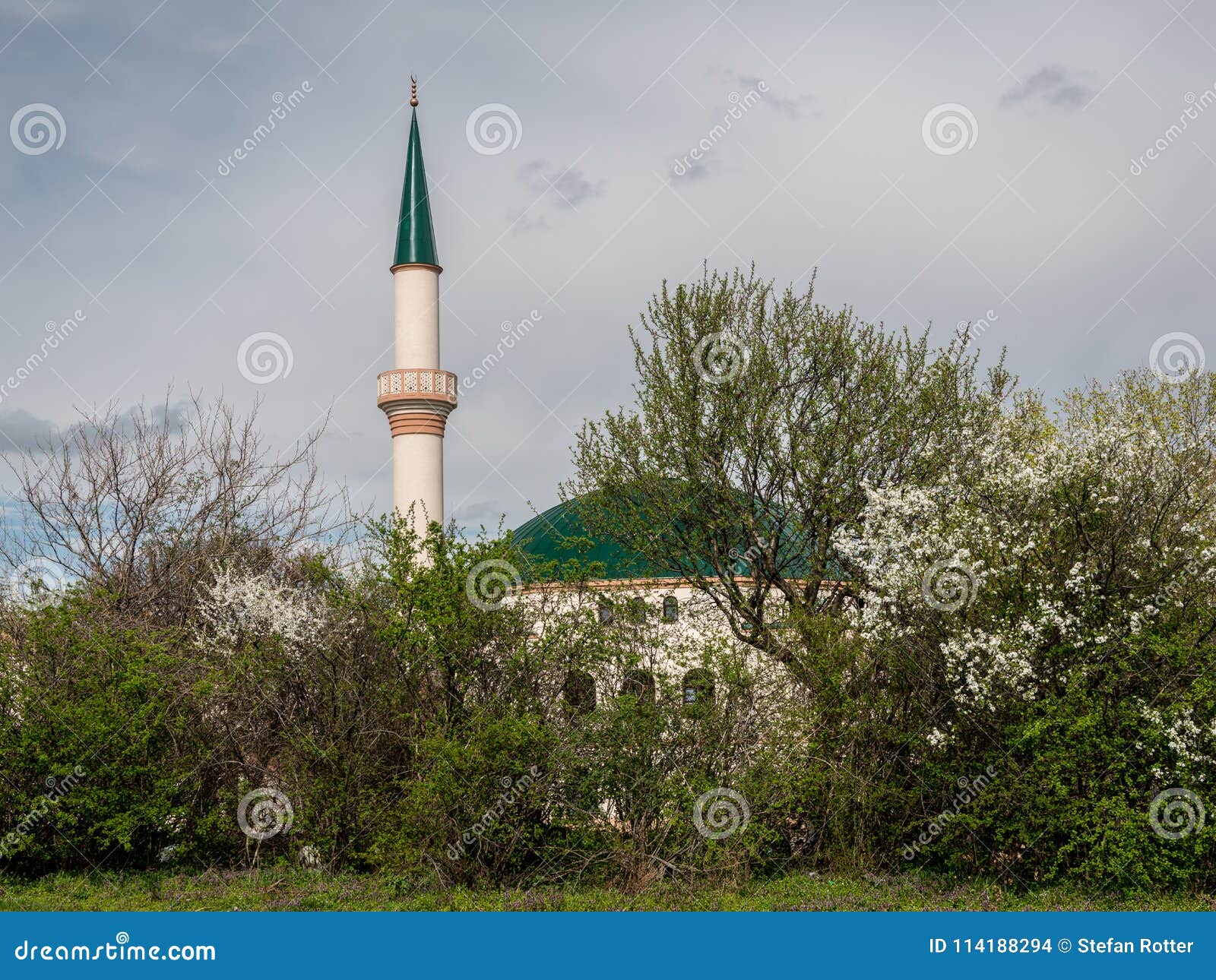 Mosque in Vienna on a Cloudy Day in Spring Stock Photo - Image of ...