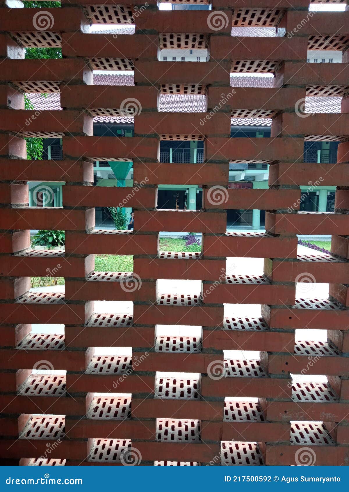Mosque Walls on Campus with Perforated Brick Pattern Stock Photo ...