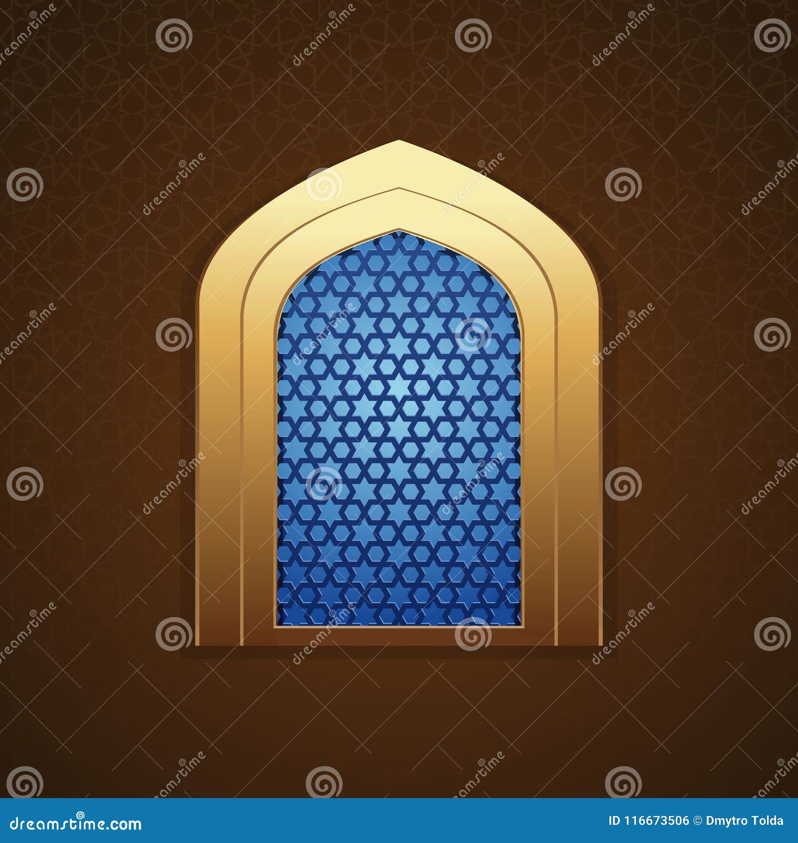 Mosque Window with Arabic Pattern Stock Vector - Illustration of ...