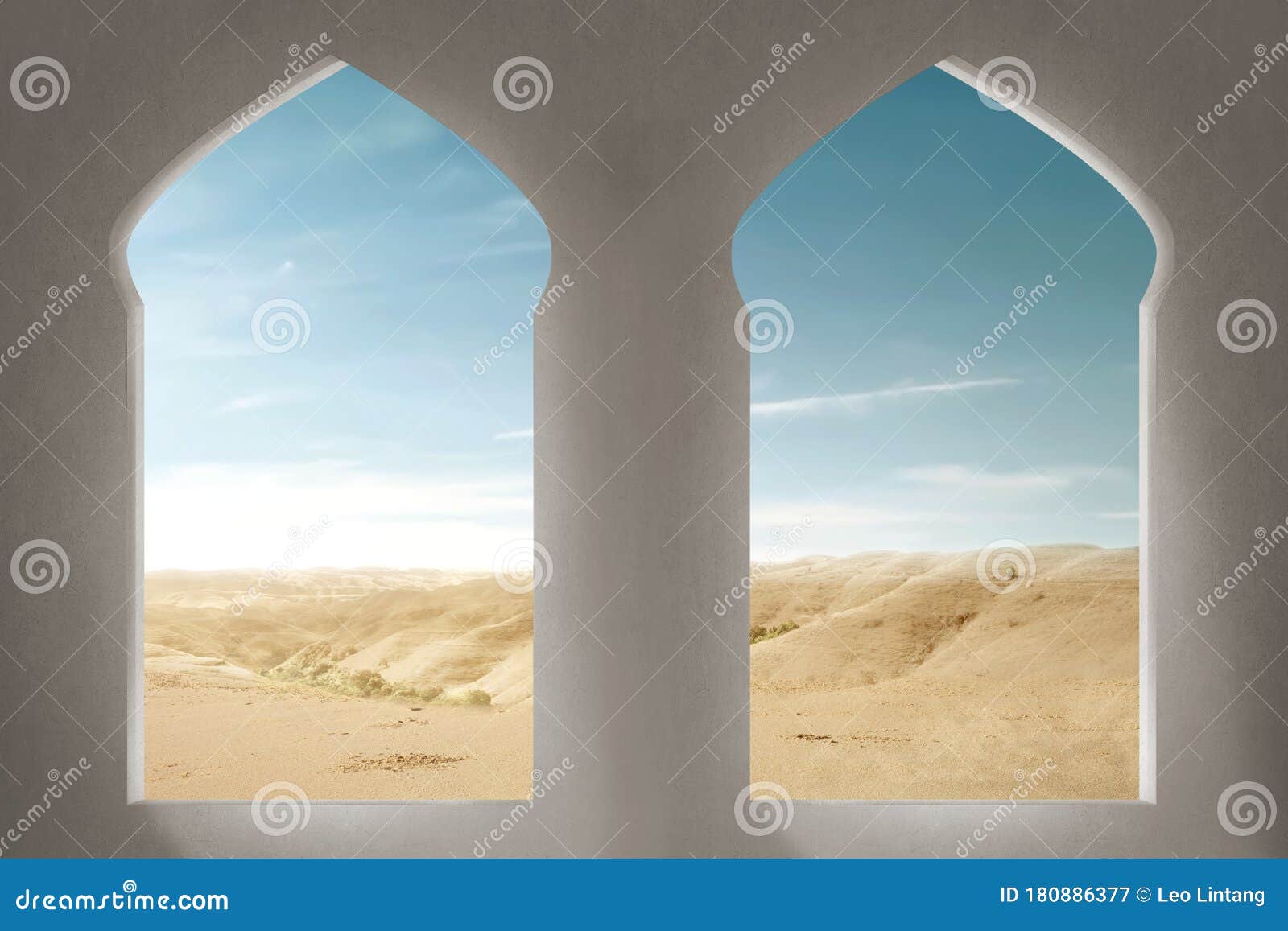 Mosque Window with a Desert View Stock Image - Image of religion ...