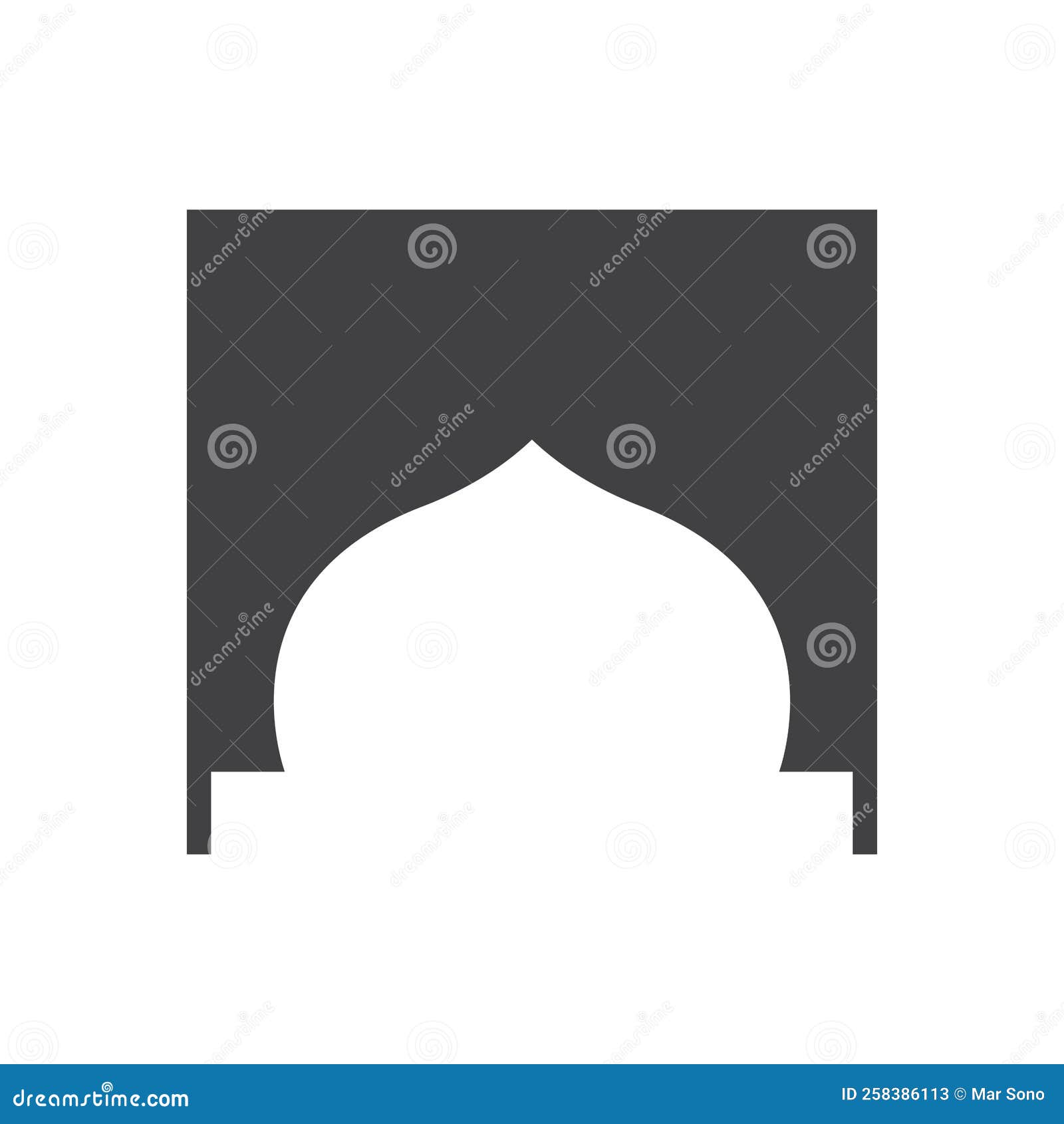 Mosque Window Vector Icon stock vector. Illustration of silhouette ...