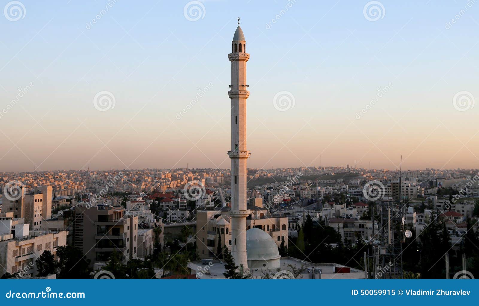 Mosques Architecture in Amman, Jordan, Middle East Stock Image - Image ...