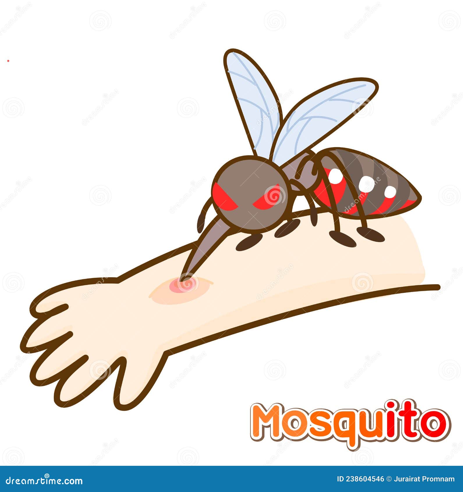 Mosquito Bite a Hand Vector Stock Vector - Illustration of hygiene ...