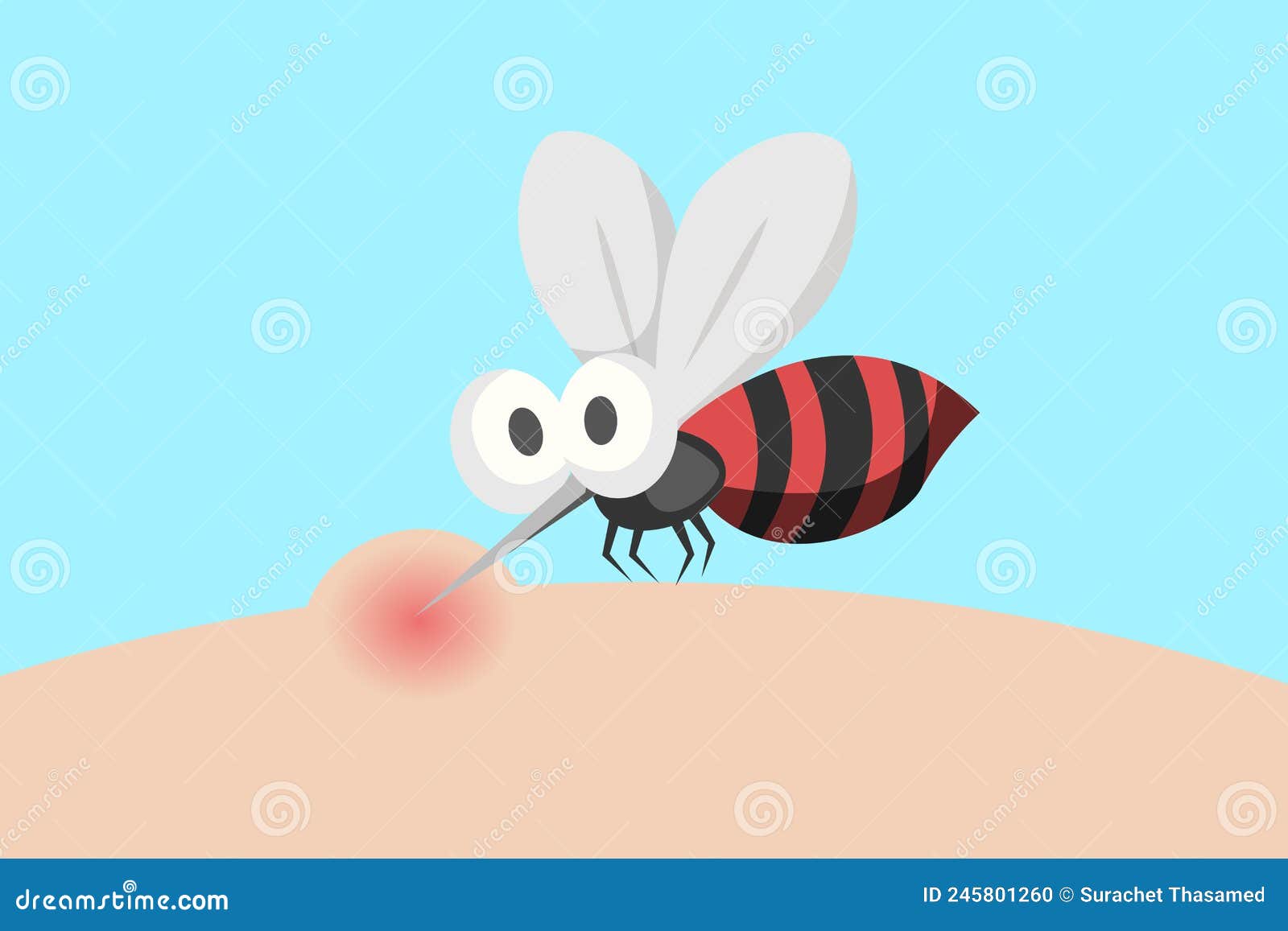 Mosquito Bite Vector Illustration. Stock Vector - Illustration of hand ...
