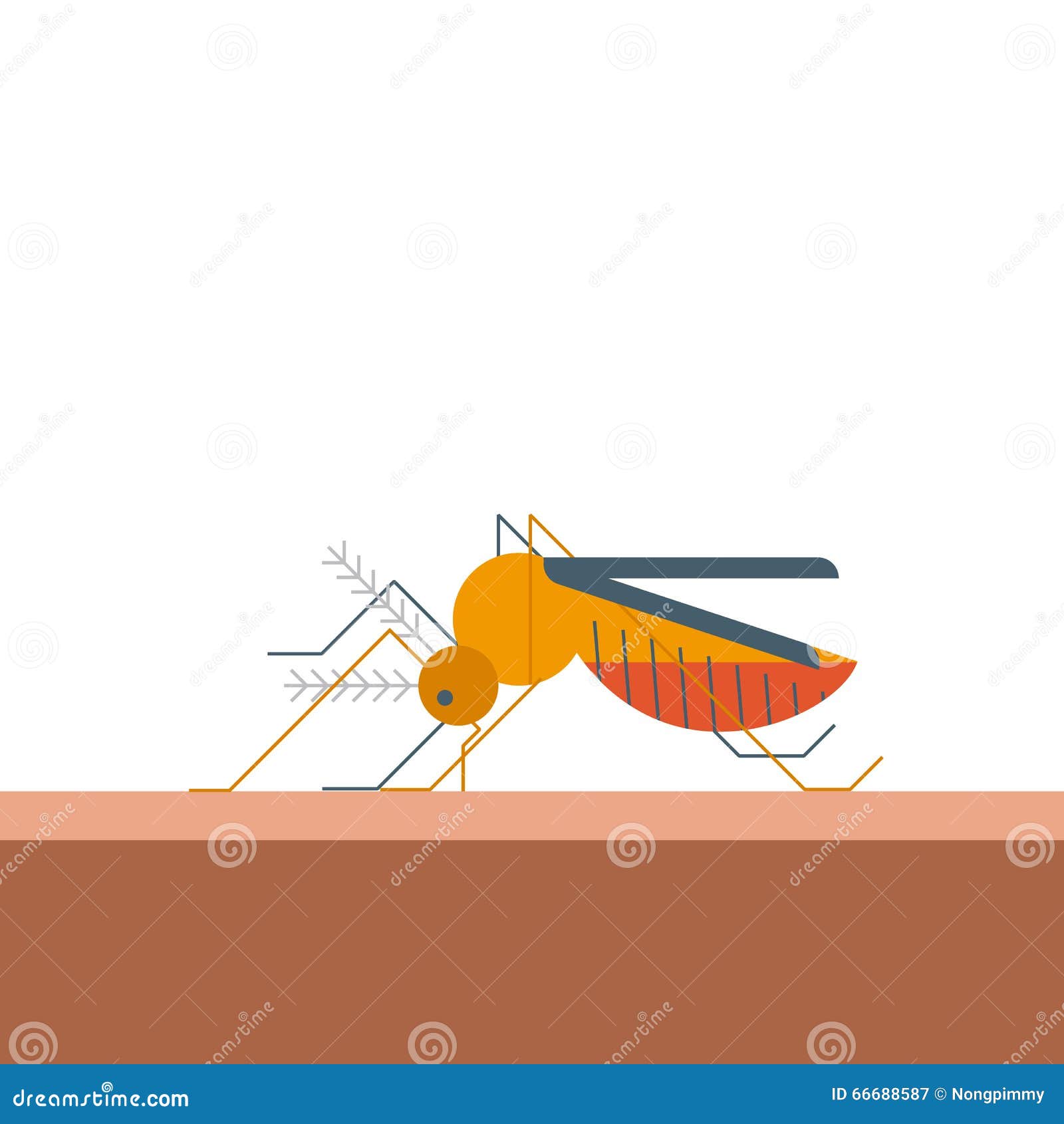 Mosquito Bites. Bloodsucker Cartoon Icon. Flat Vector Illustration ...
