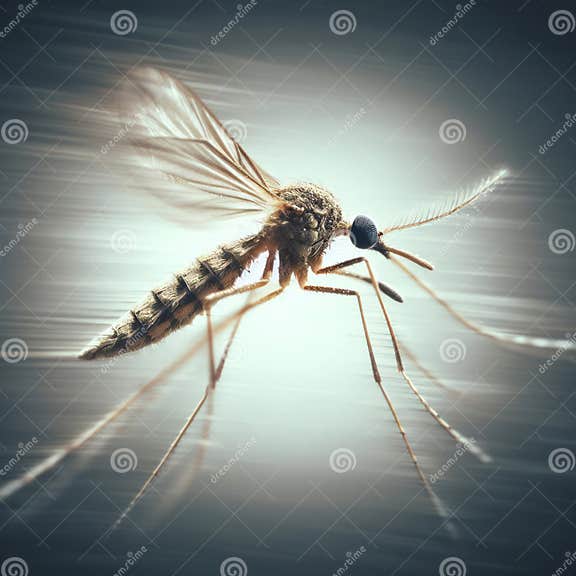 Mosquito in Fast Flight with Motion Blur Effect. Ai Generative Stock ...