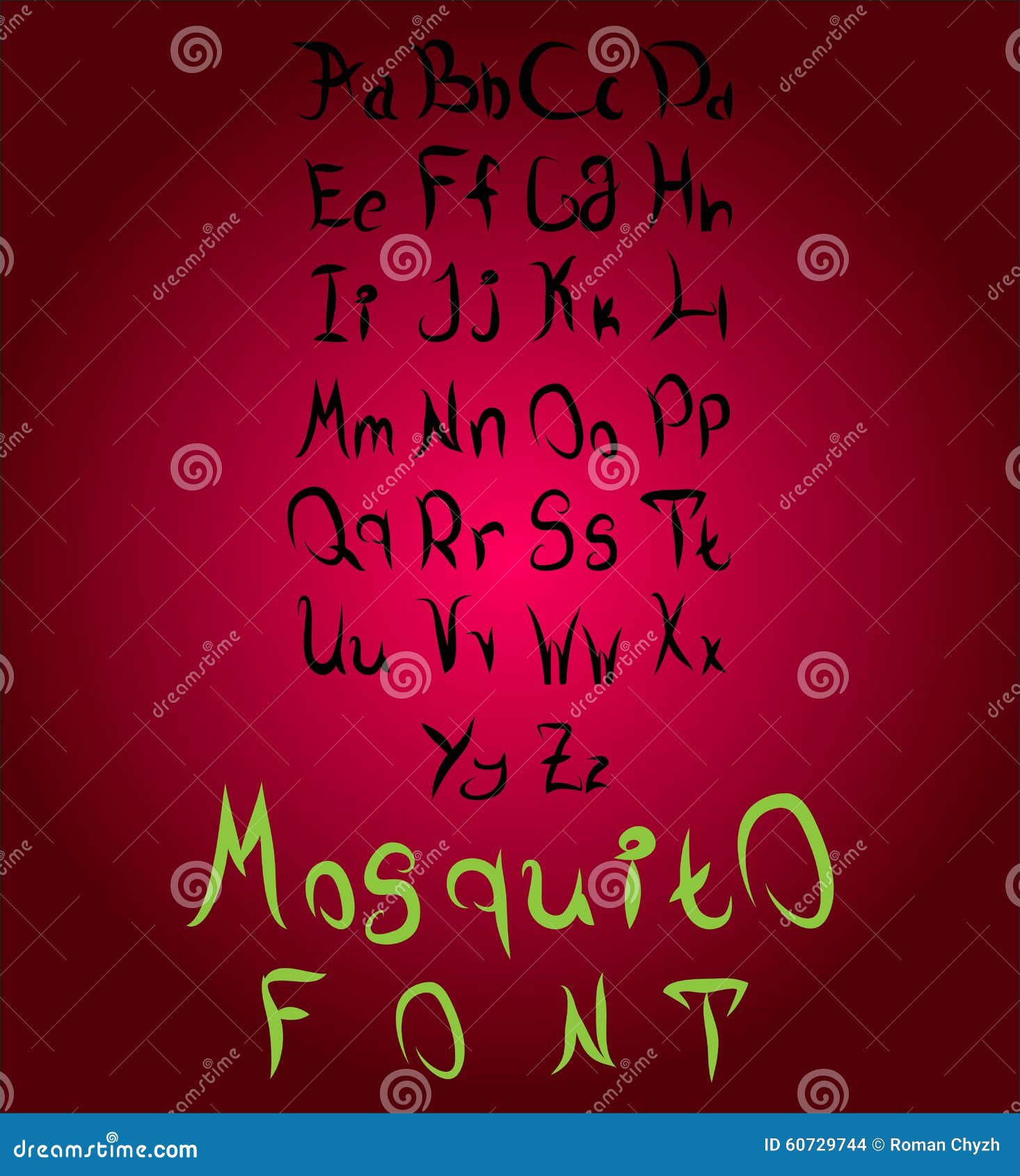 Mosquito font stock illustration. Illustration of biology - 60729744