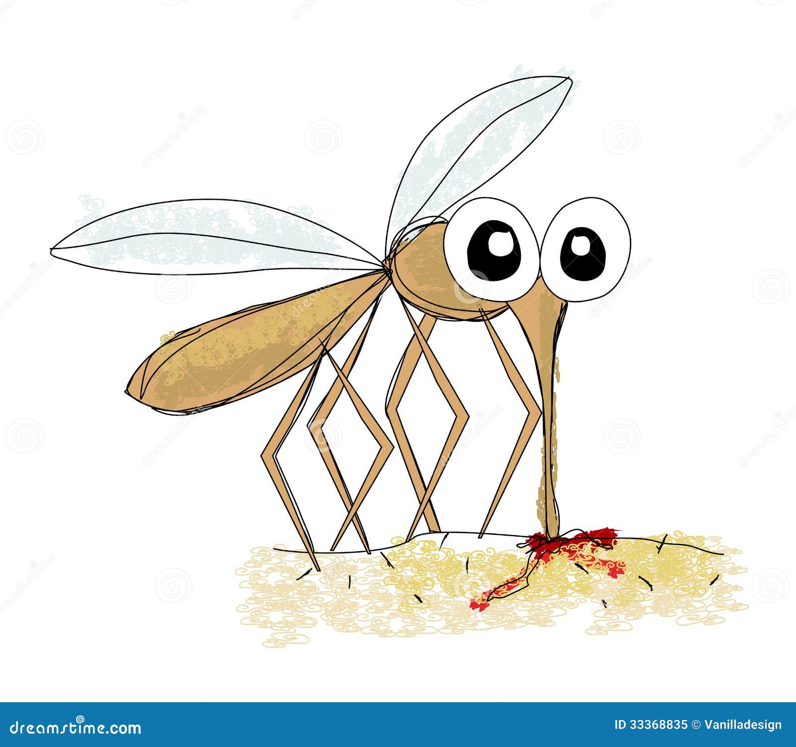 Mosquito, hand drawing stock vector. Illustration of antenna - 33368835