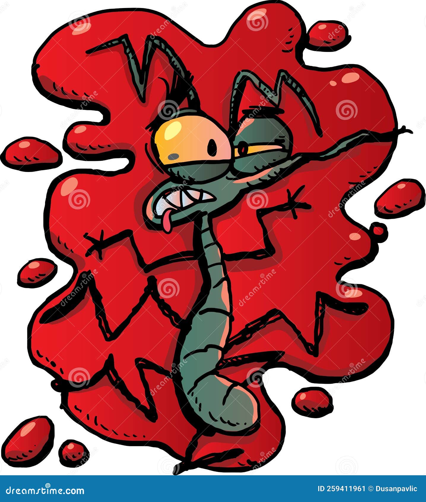 Mosquito that Has Just Been Squashed Stock Illustration - Illustration ...