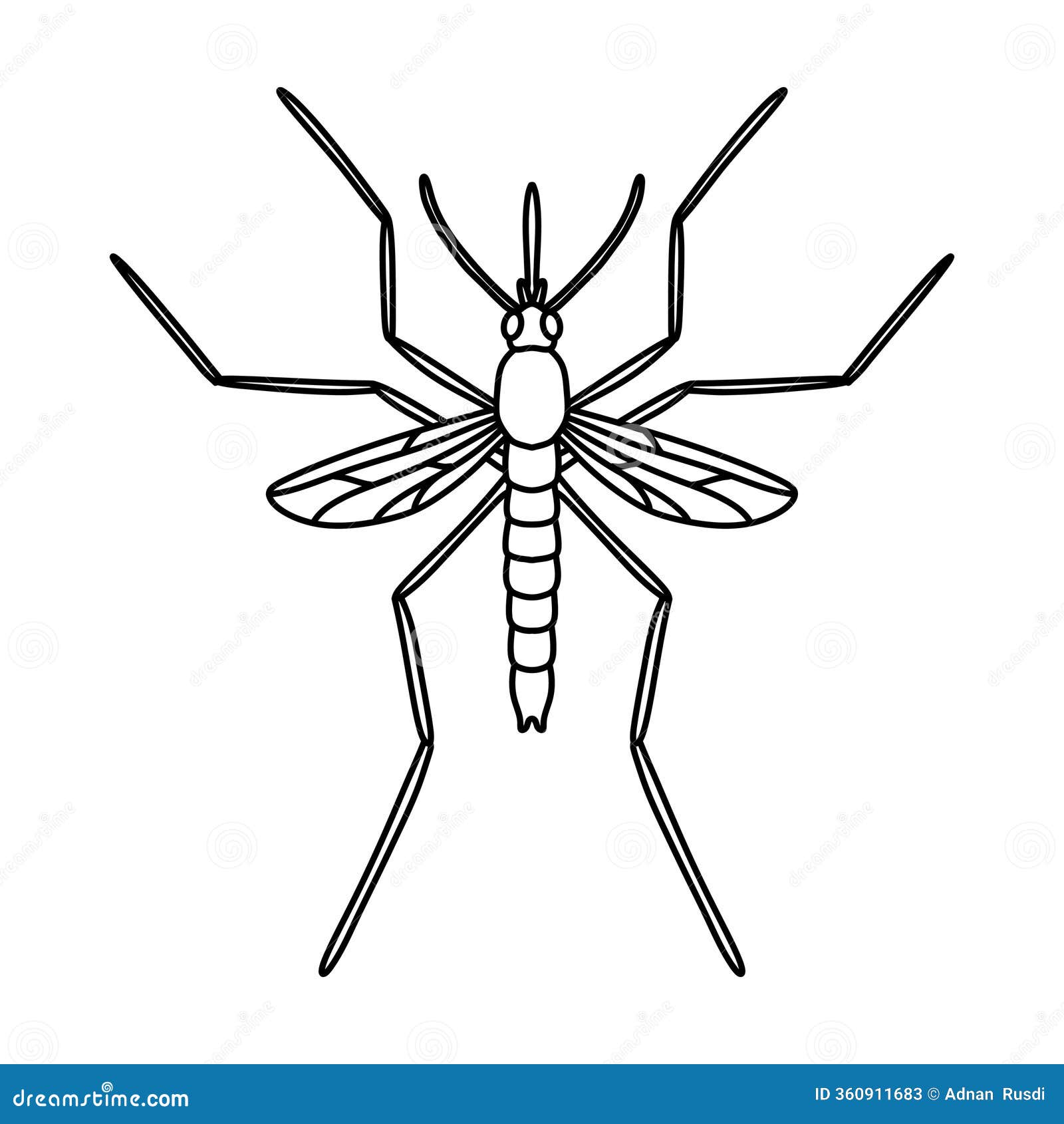 Mosquito Icon Flat Design Template Vector Illustration. Mosquito Line Art Drawing Vector Stock ...