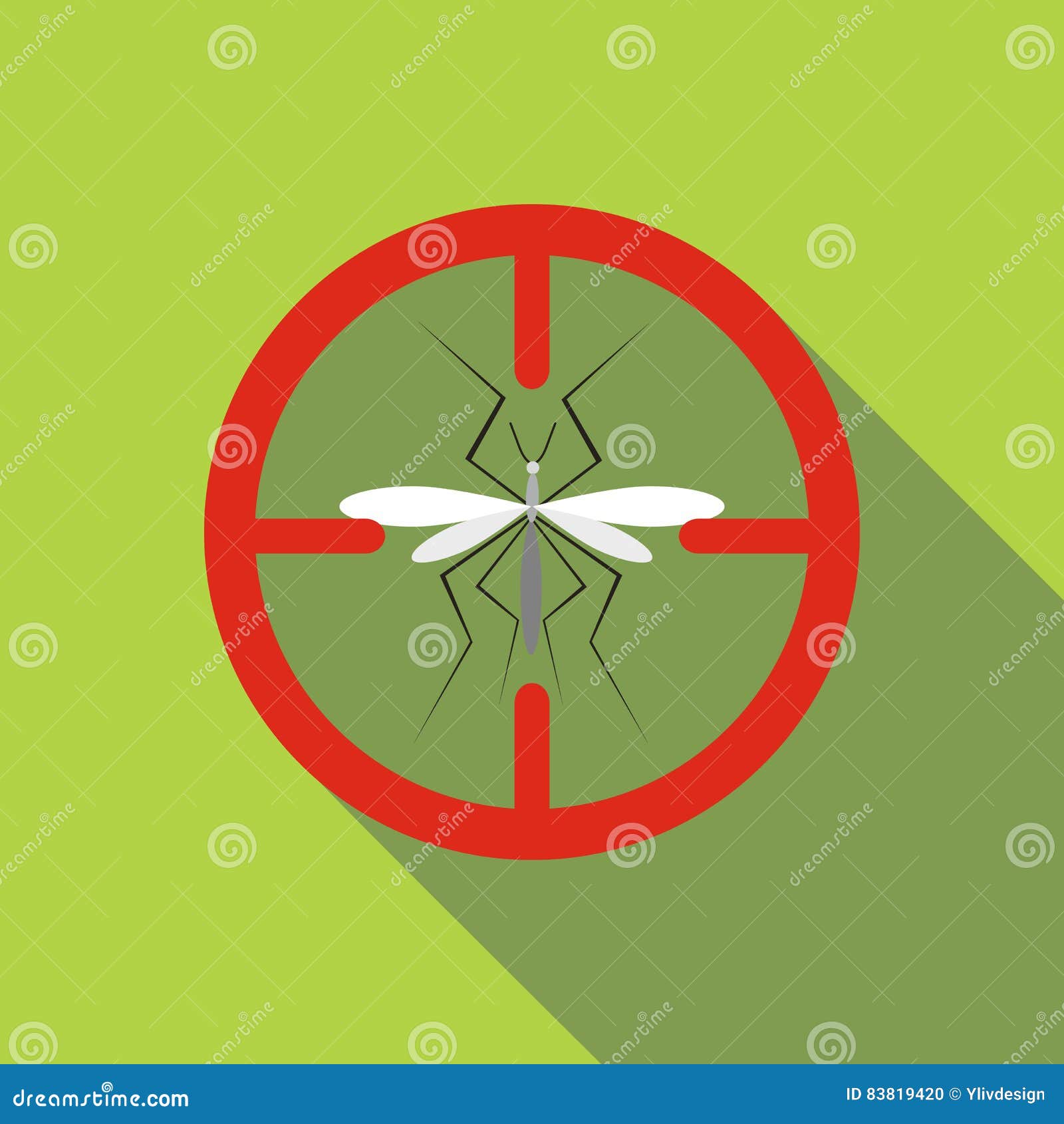 Mosquito icon, flat style stock vector. Illustration of sucking - 83819420