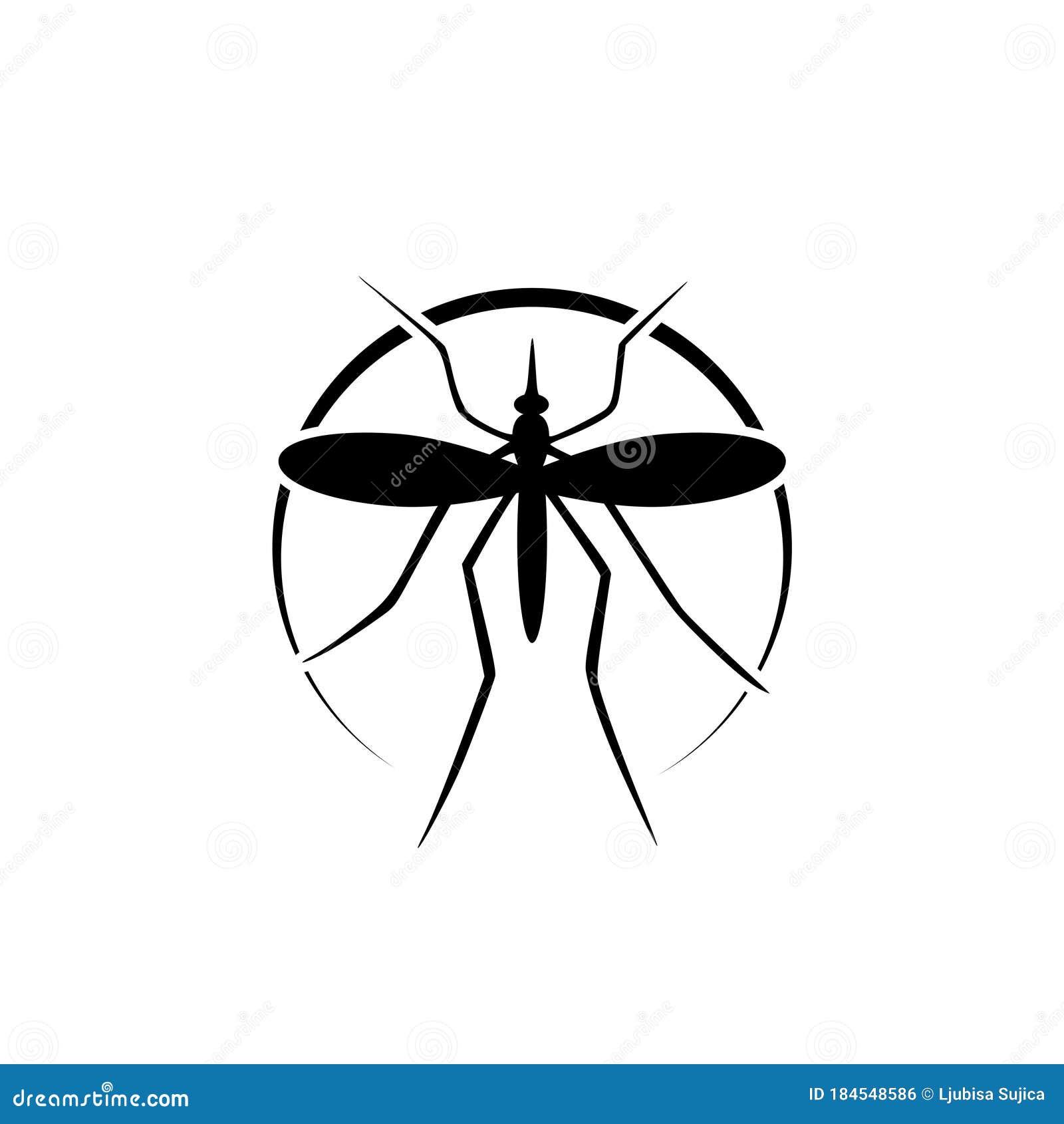 Mosquito Fly Icon. Mosquito Flying On A Dotted Route. Bloodsucker ...