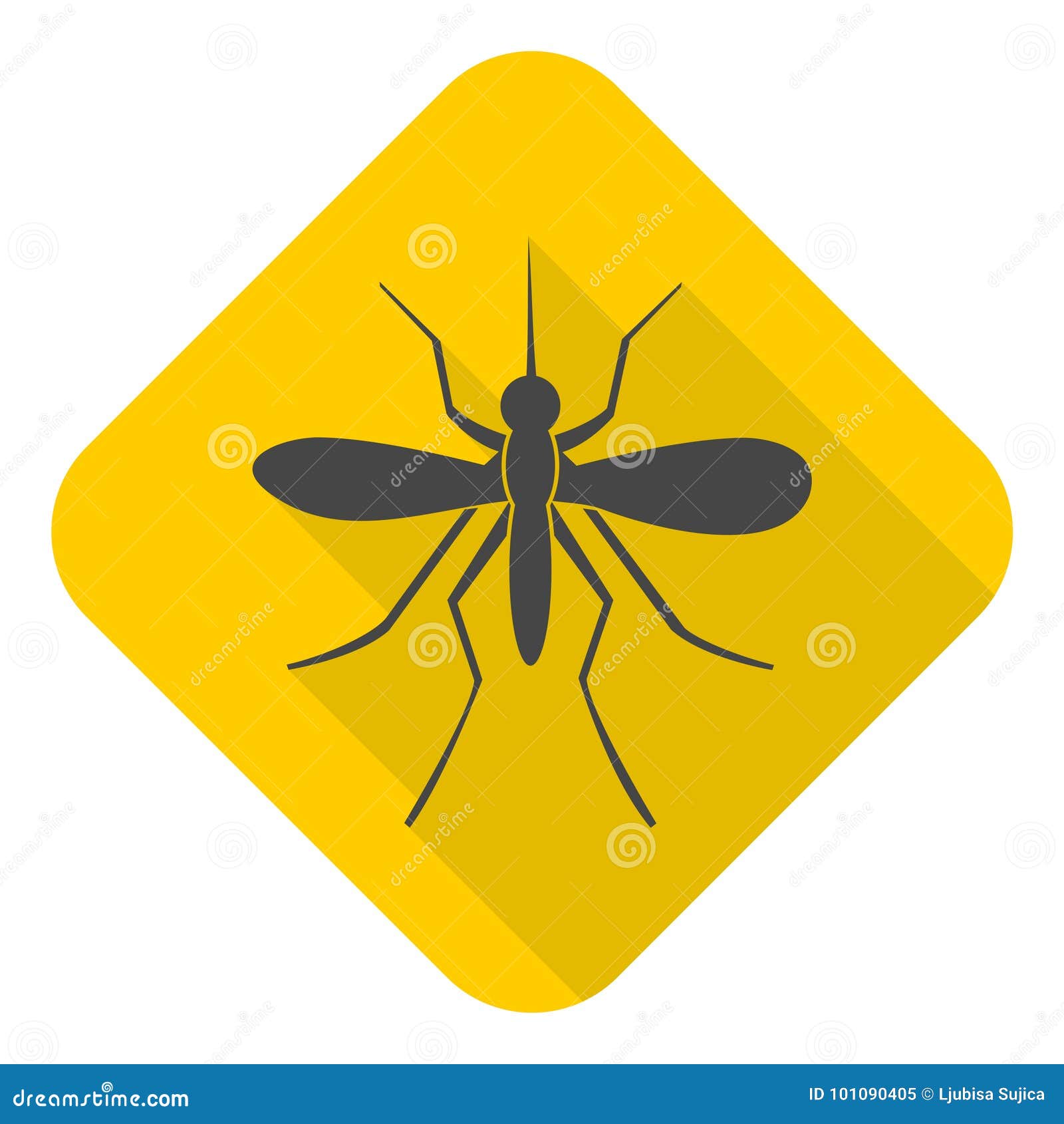 Mosquito Icon with Long Shadow Stock Vector - Illustration of ...