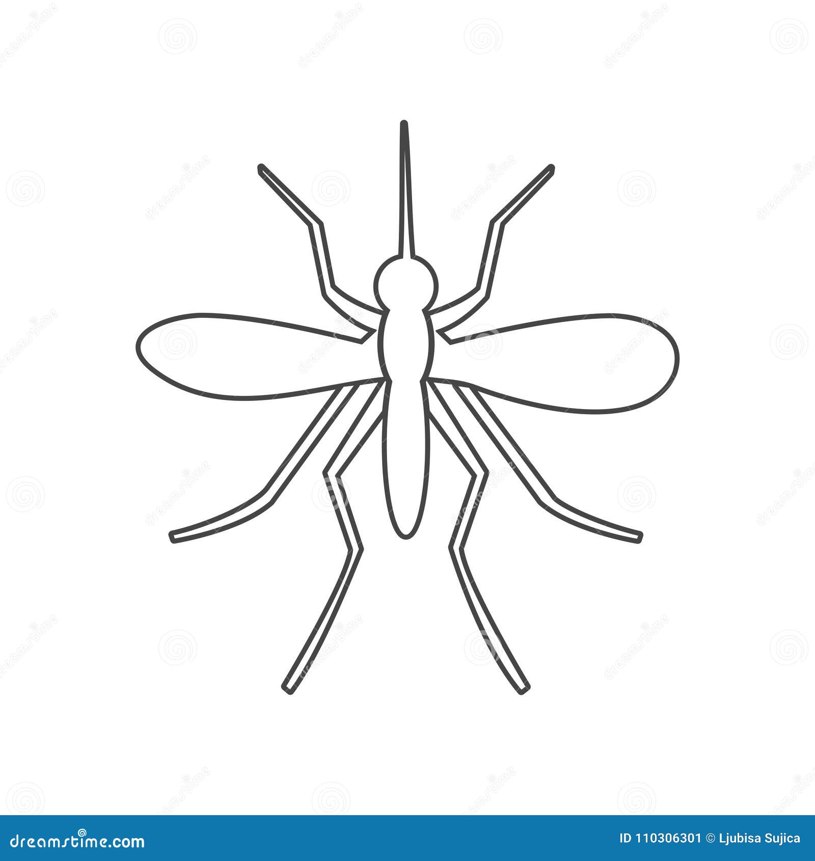 Mosquito Icon. Cute Cartoon Kawaii Funny Baby Character. Insect Flying ...