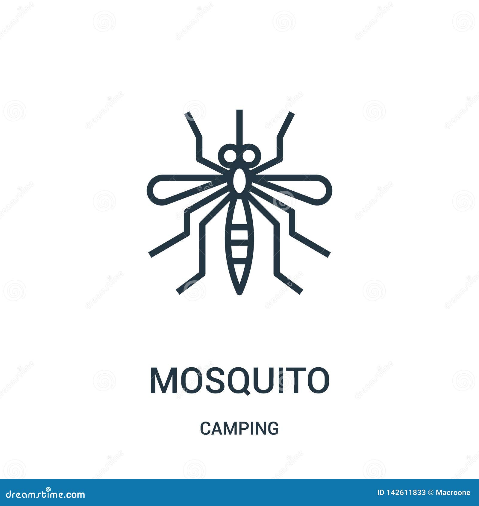 Mosquito Icon Vector from Camping Collection. Thin Line Mosquito ...