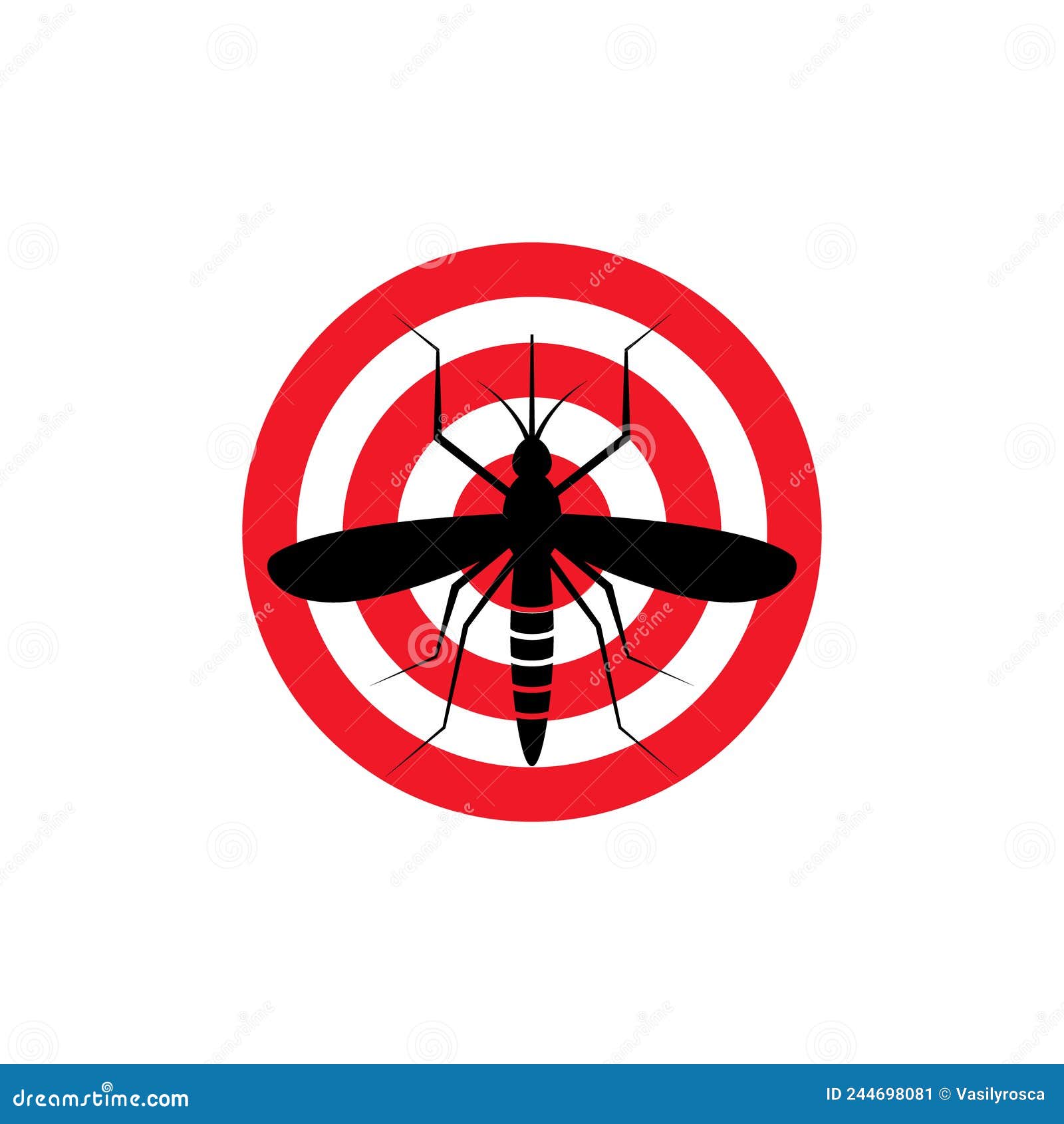 Mosquito Insect Repellent Zika Vector Logo. Mosquito Target Aim Icon ...