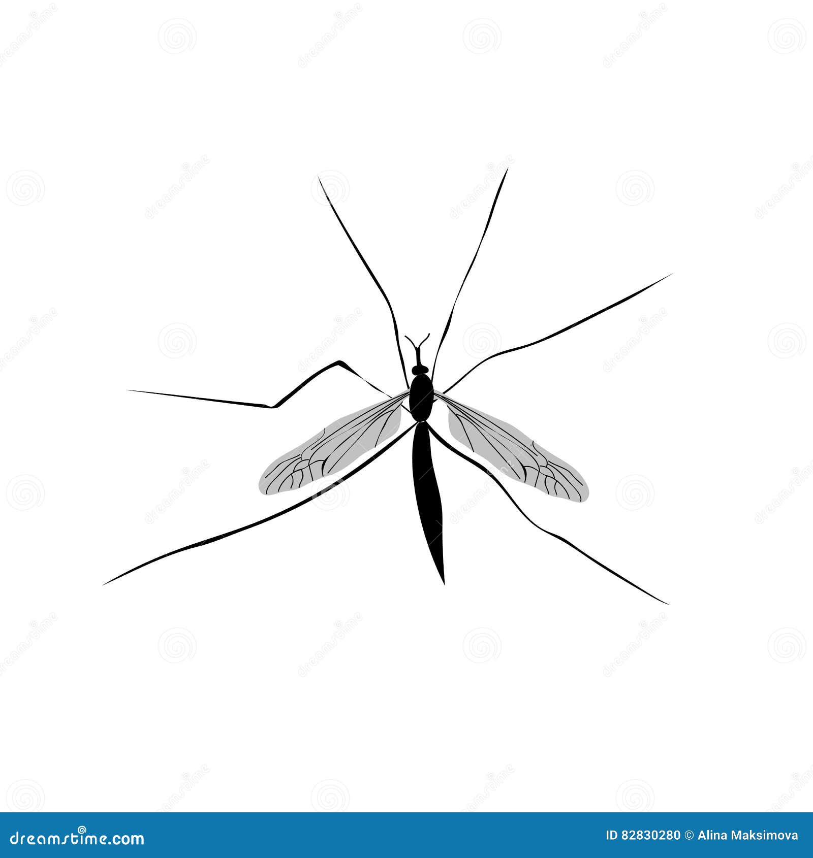 Mosquito Insect Silhouette Image Stock Illustration - Illustration of ...