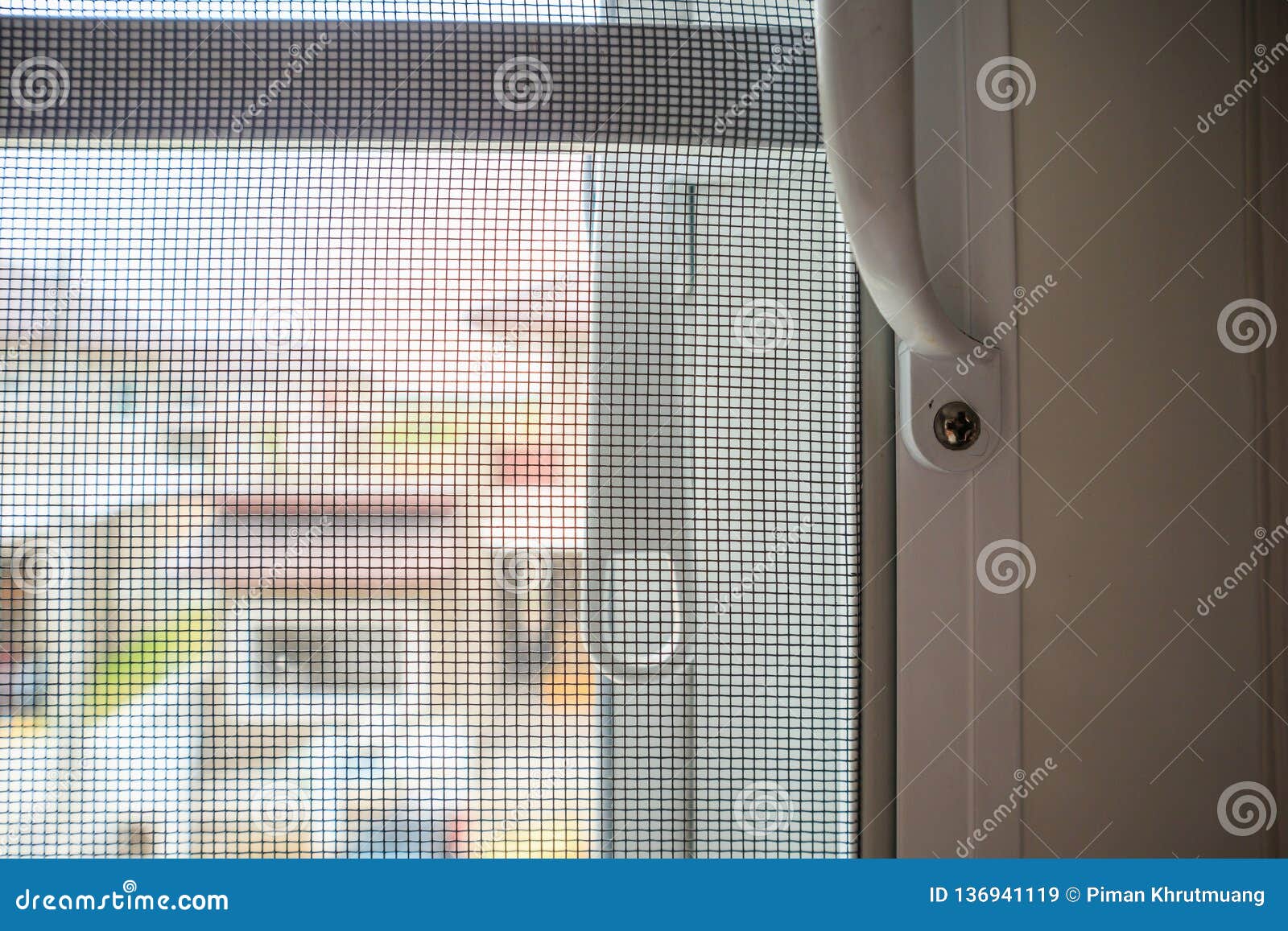 Mosquito Net Wire Screen On House Window Protection Stock Image - Image ...