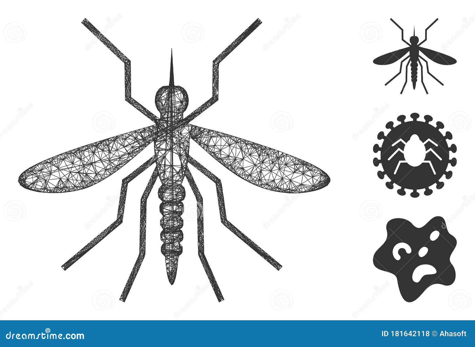 Mosquito Polygonal Web Vector Mesh Illustration Stock Illustration ...