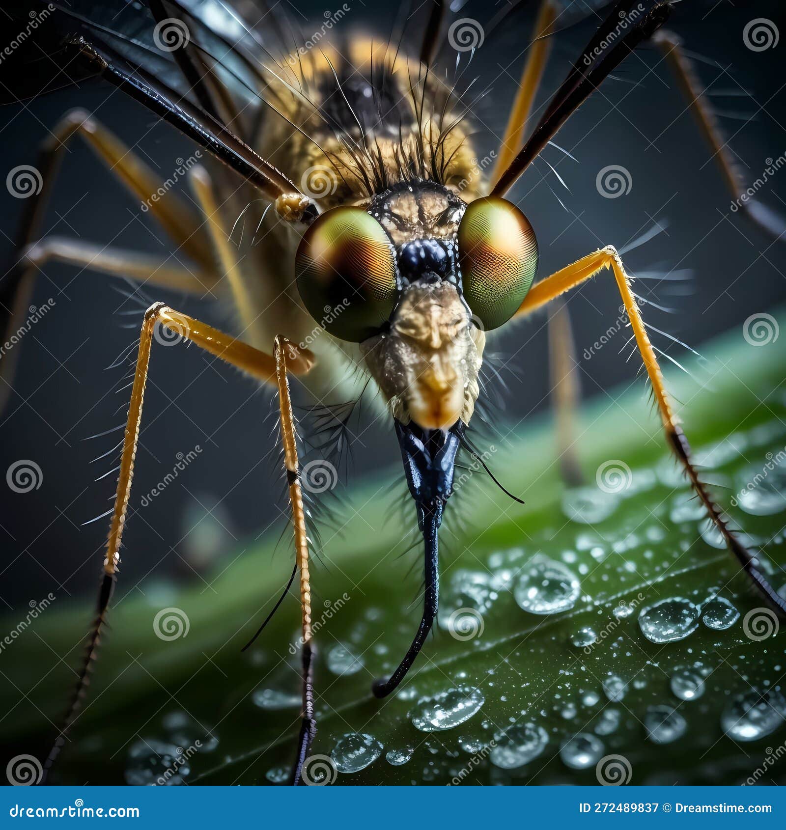 Mosquito at Rainforest. Generative AI Stock Illustration - Illustration ...
