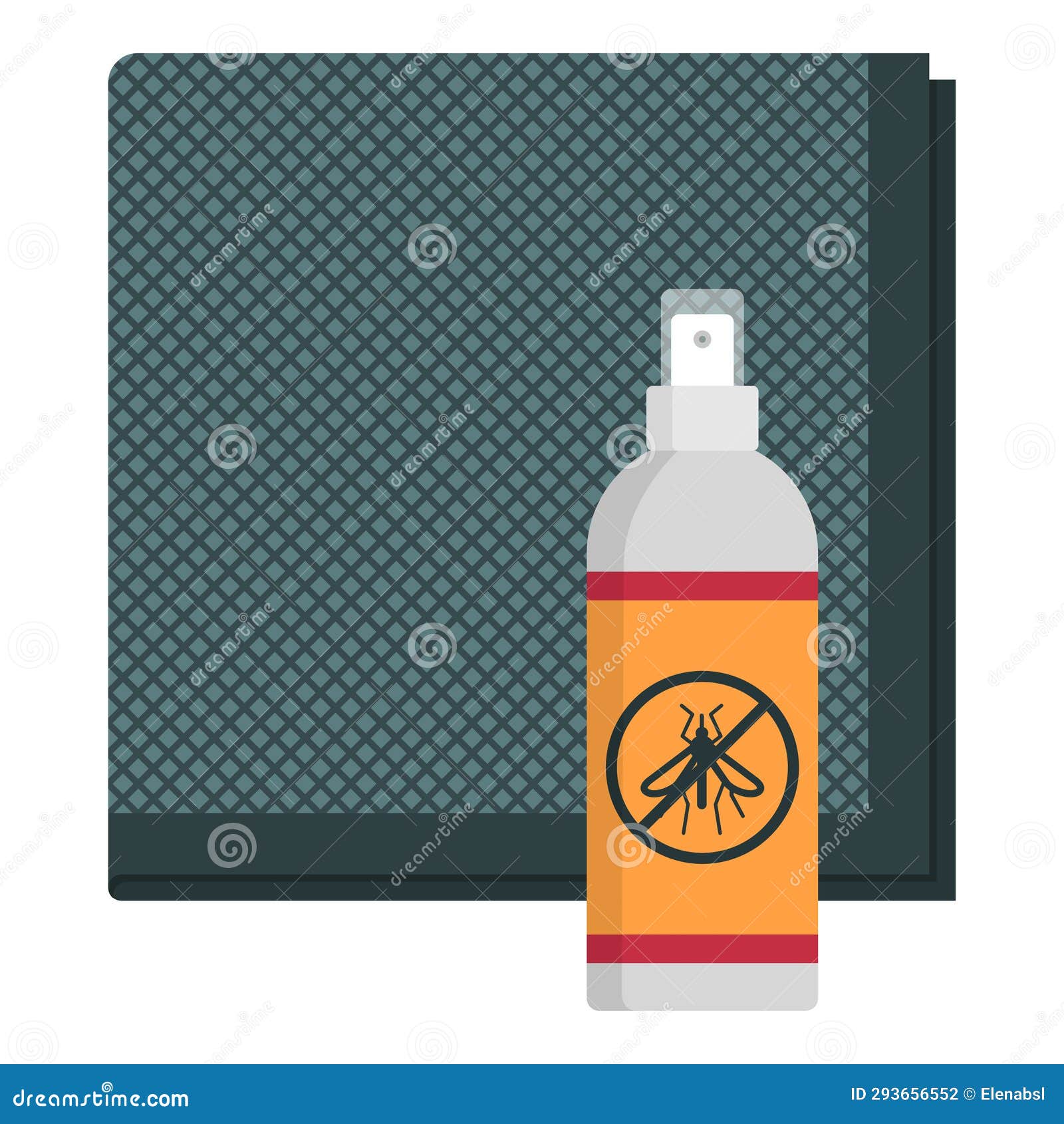 Mosquito And Mosquito Repellent Spray Vector Illustration ...