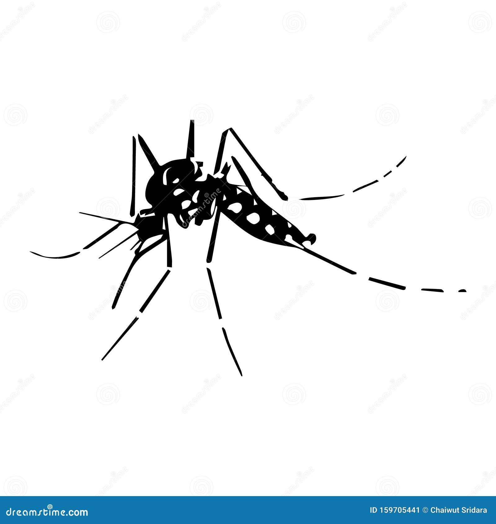 Set Of Mosquito Silhouettes Isolated On White Background. Vector ...