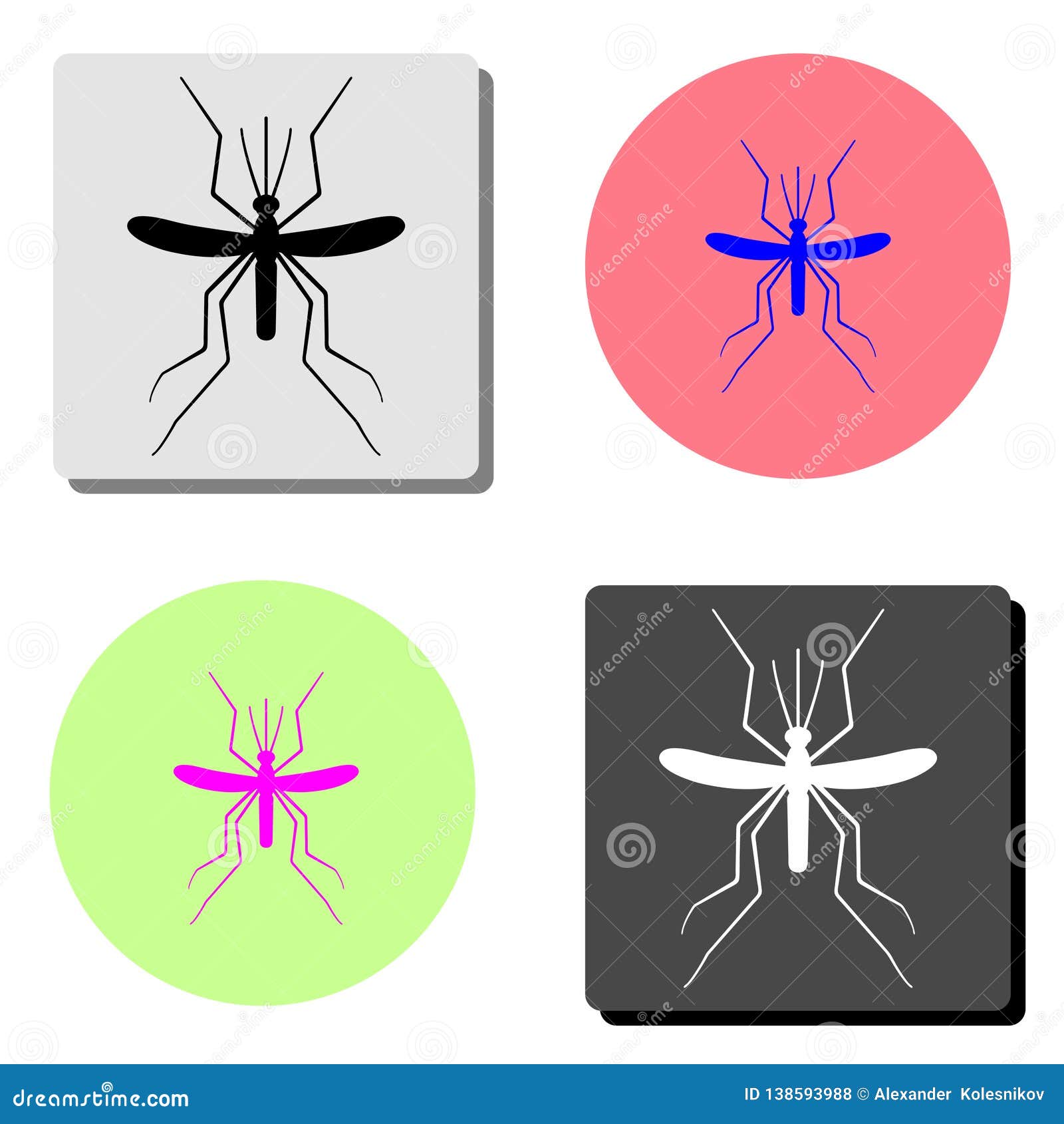 Mosquito. flat vector icon stock illustration. Illustration of template ...