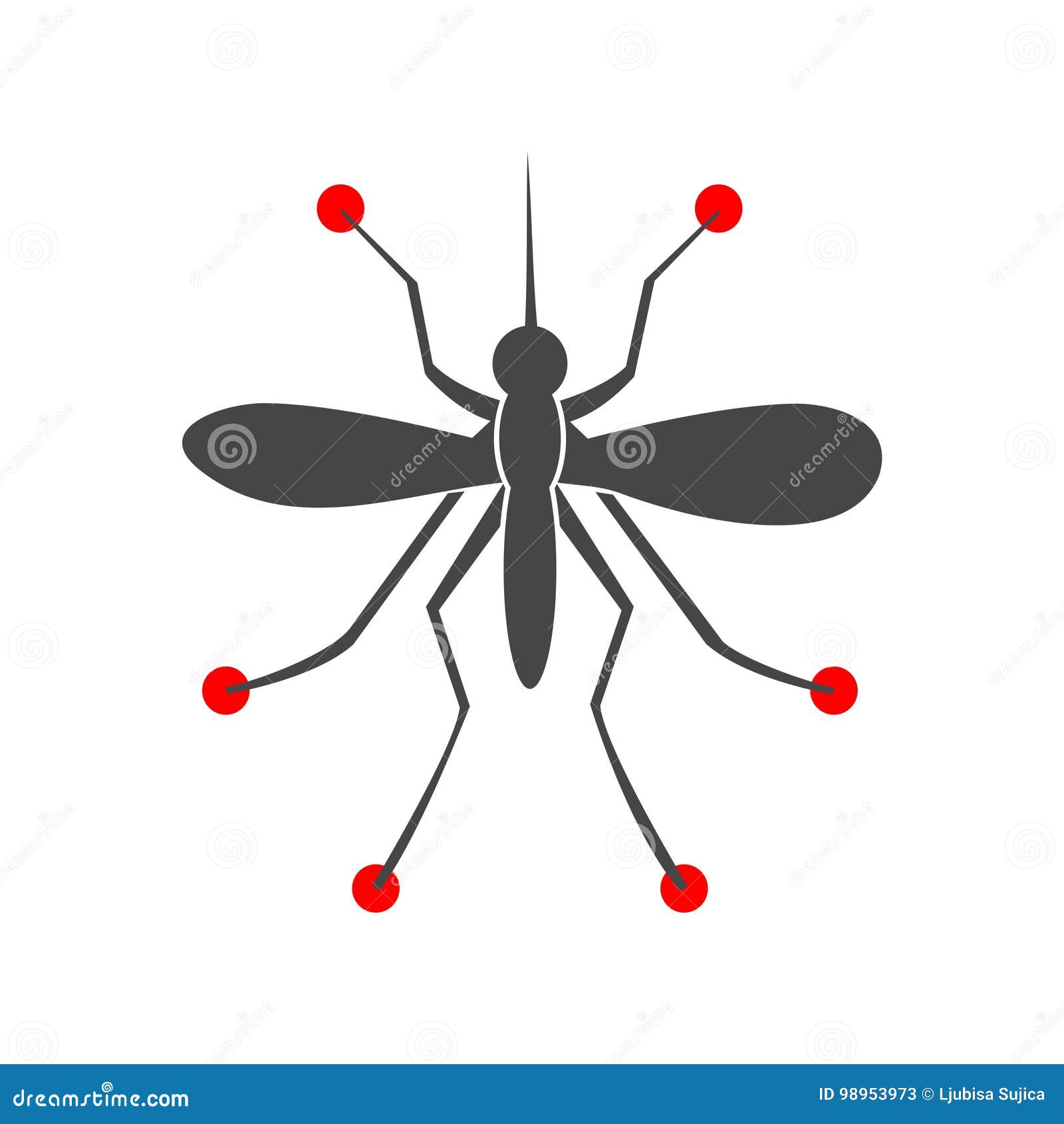 Mosquito simple icon stock vector. Illustration of epidemic - 98953973