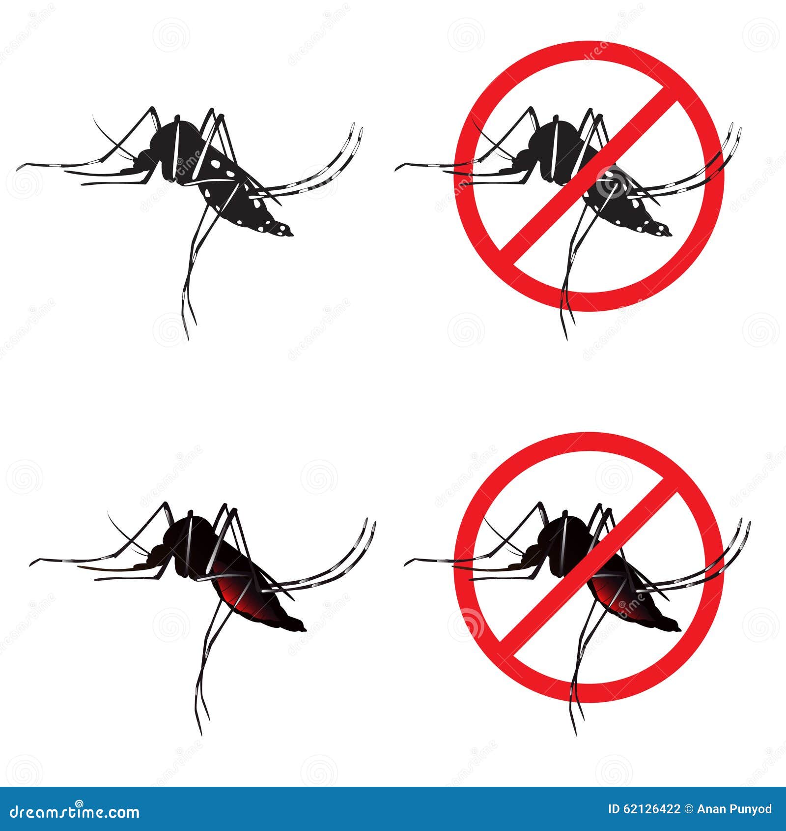 Mosquito and Stop Mosquito Sign Symbols Vector Design Stock Vector ...