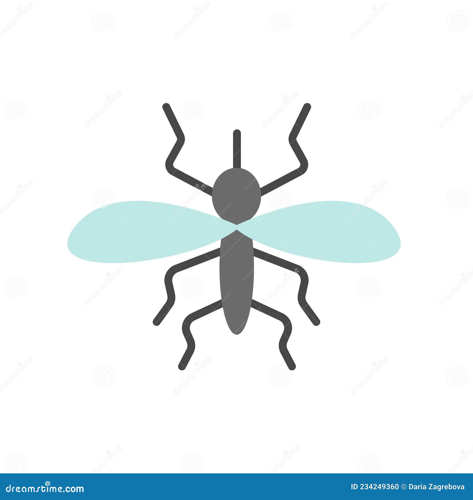 Mosquito, Simple Vector Illustration in Flat Style Stock Vector ...