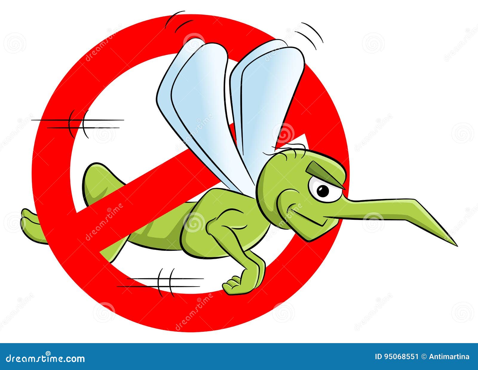 Mosquito Warning Signs. Informational Red Prohibited Mosquito Target ...