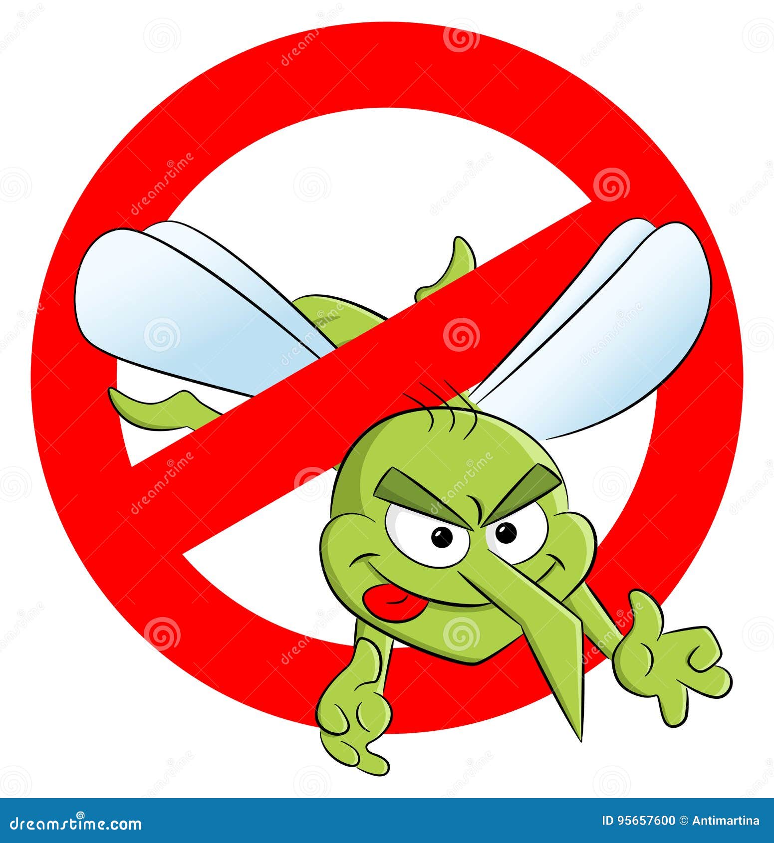 Mosquito Warning Signs. Informational Red Prohibited Mosquito Target ...