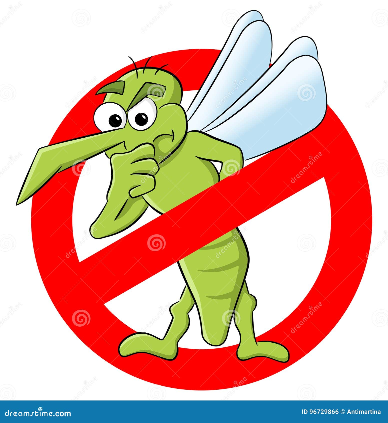 Mosquito Warning Signs. Informational Red Prohibited Mosquito Target ...