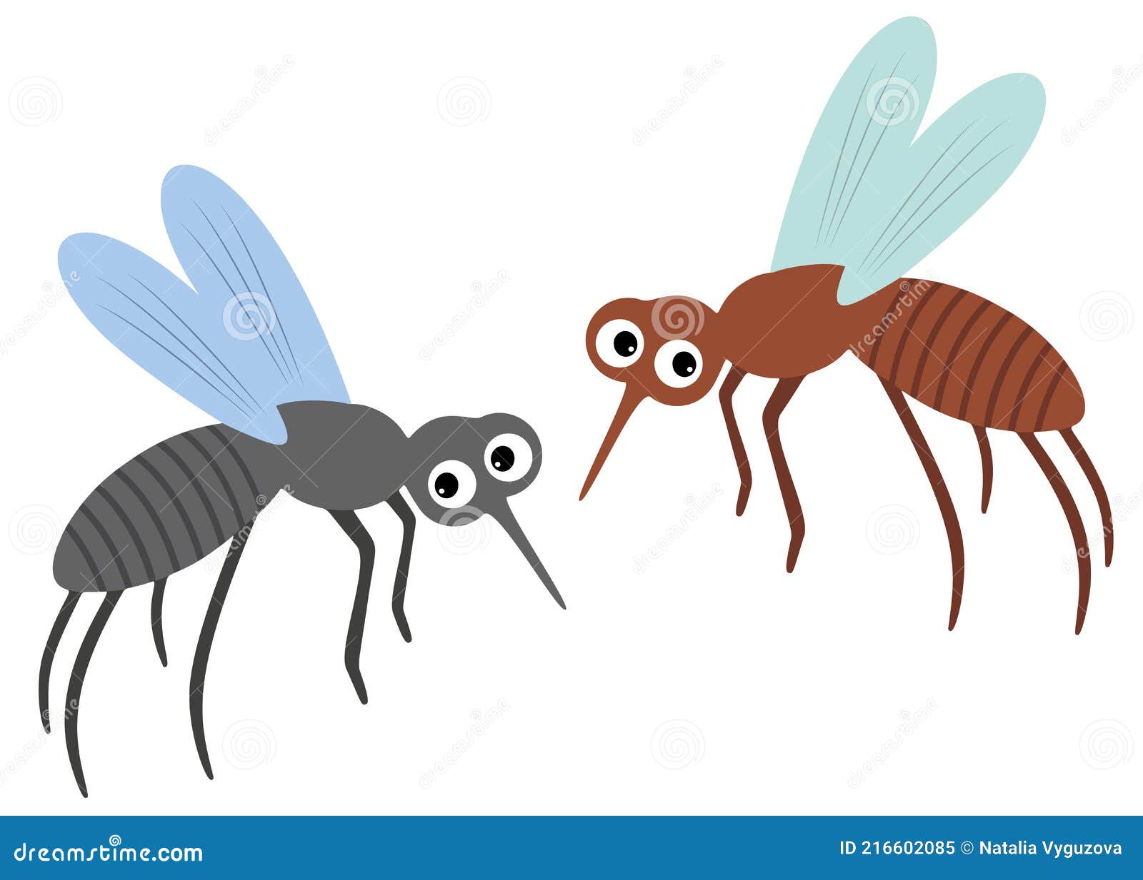 The Mosquitoes in the Set are Funny. Stock Vector - Illustration of ...