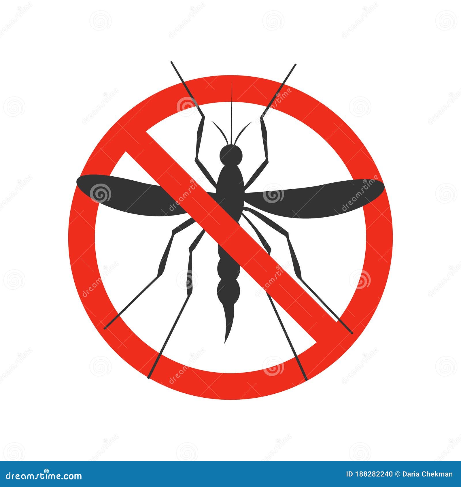 Mosquitoes Stop Sign Vector Illustration Isolated On White Background ...