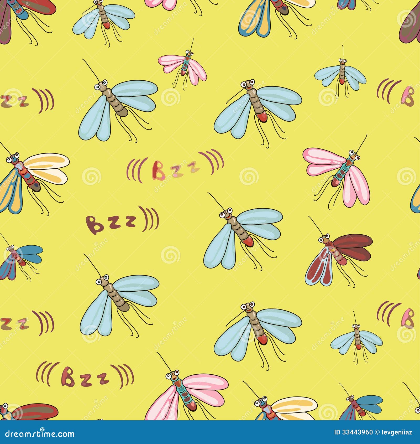 Mosquitos Seamless Border. Royalty-Free Stock Photo | CartoonDealer.com ...