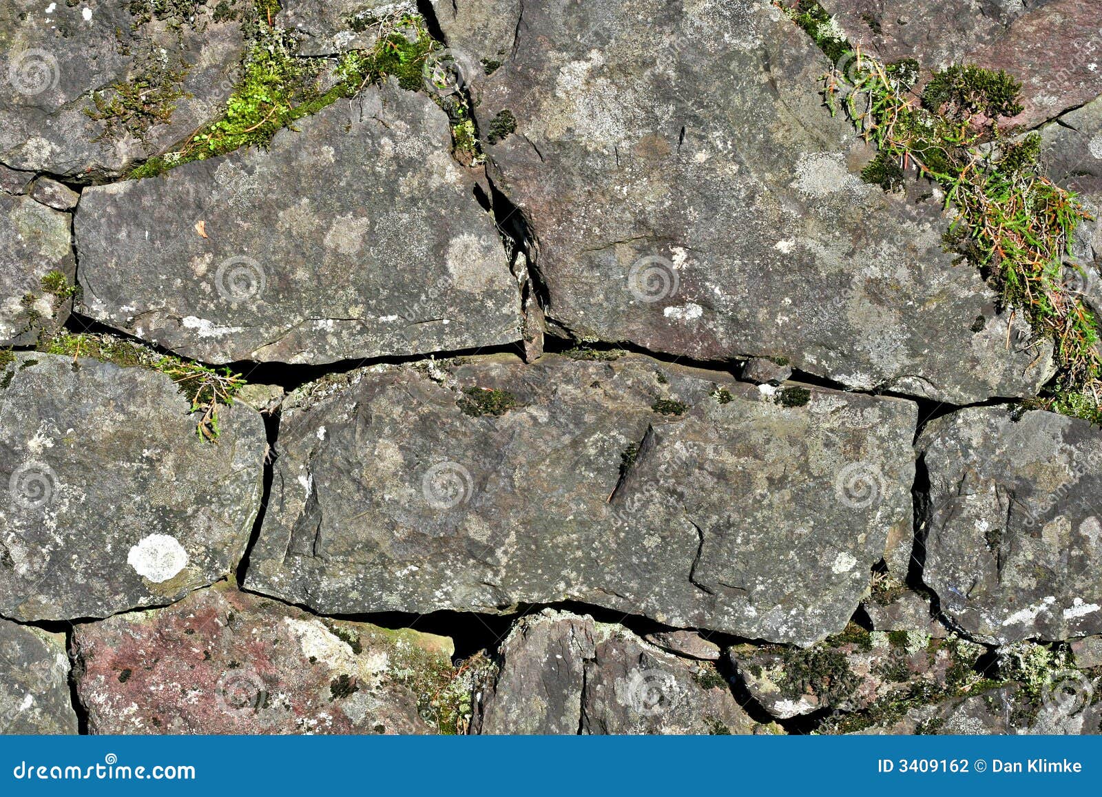 Moss Covered Rock Wall stock photo. Image of retention - 3409162