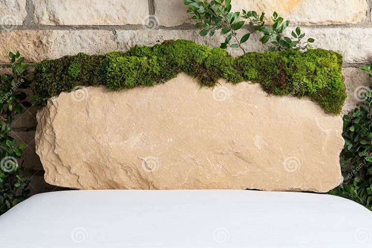 Moss-covered Stone Slab in Natural Setting Stock Illustration ...