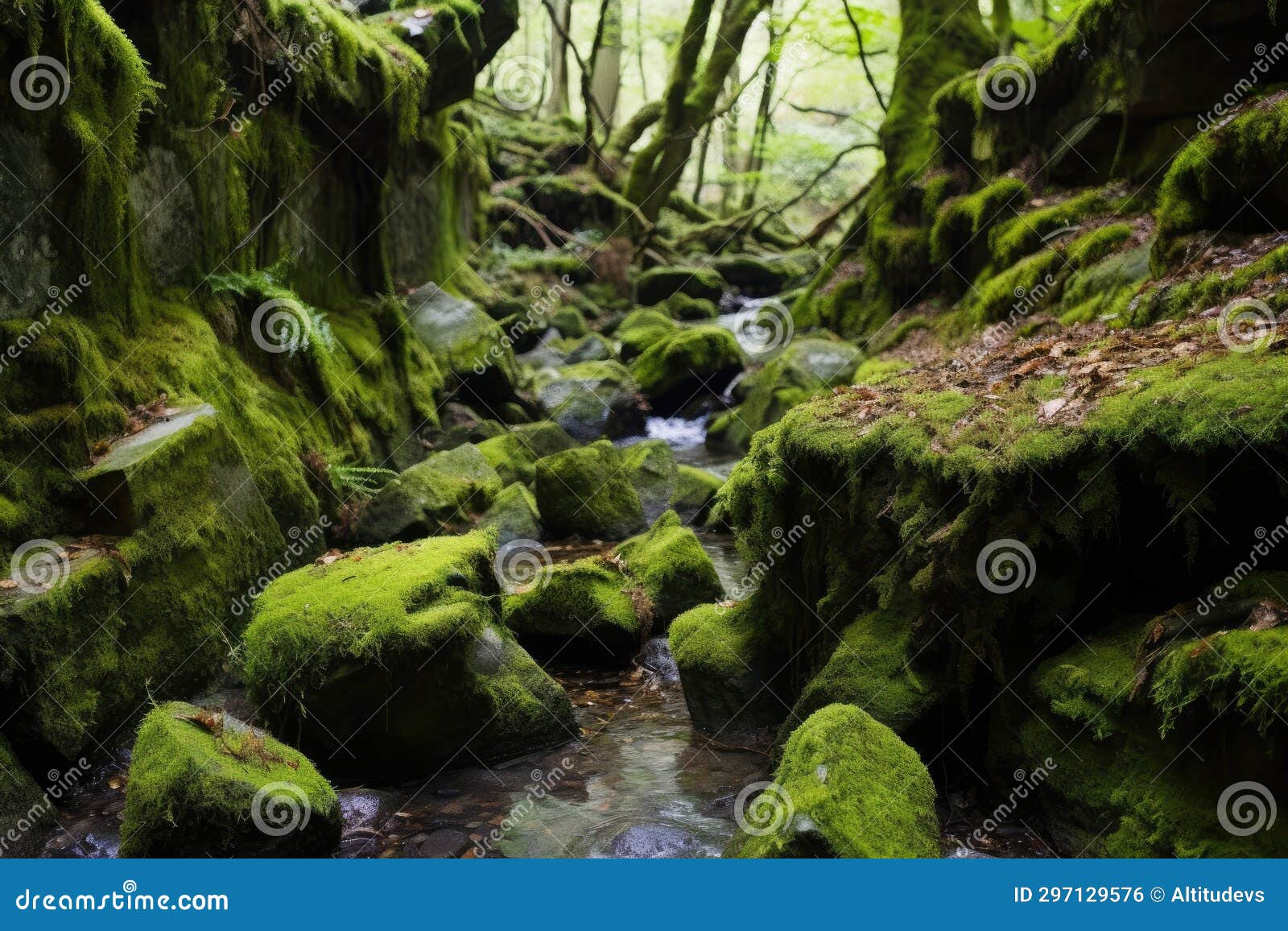Moss-covered Stones in a Hidden Creek Reserve Stock Photo - Image of ...