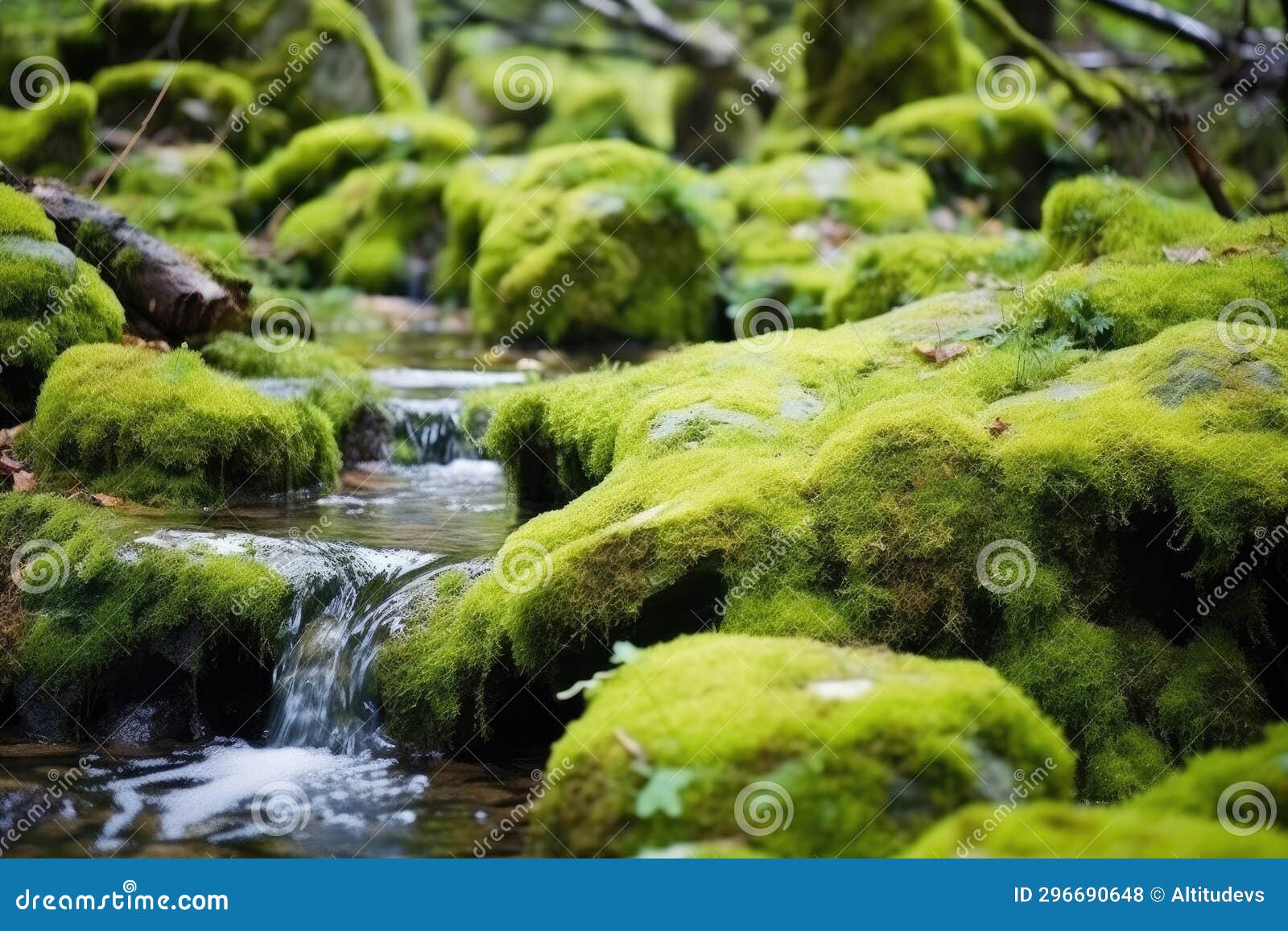 Moss-covered Stones Surrounding a Hot Spring Stock Photo - Image of ...
