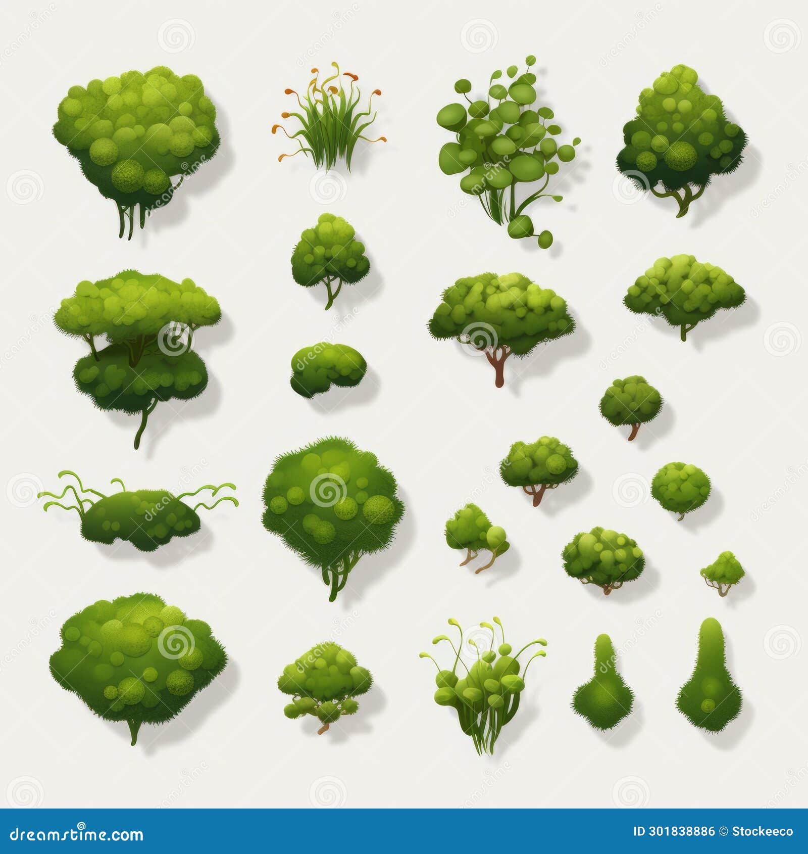 Minimalistic Moss Set: Vector Svg Flat Animation Asset Stock ...