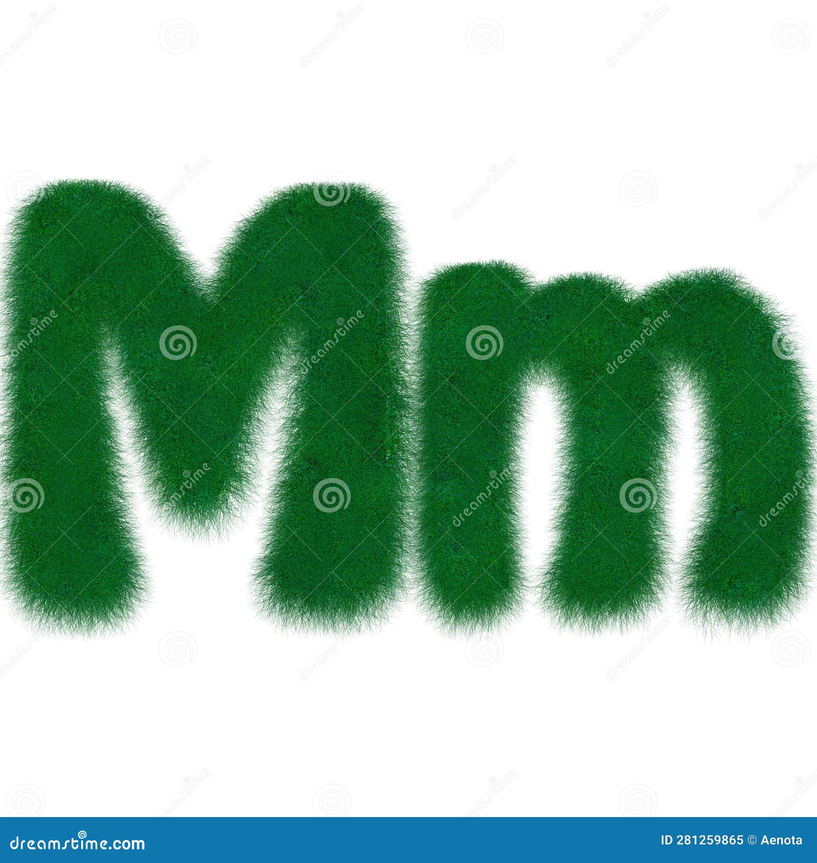 Moss virid letter M stock illustration. Illustration of fibroid - 281259865