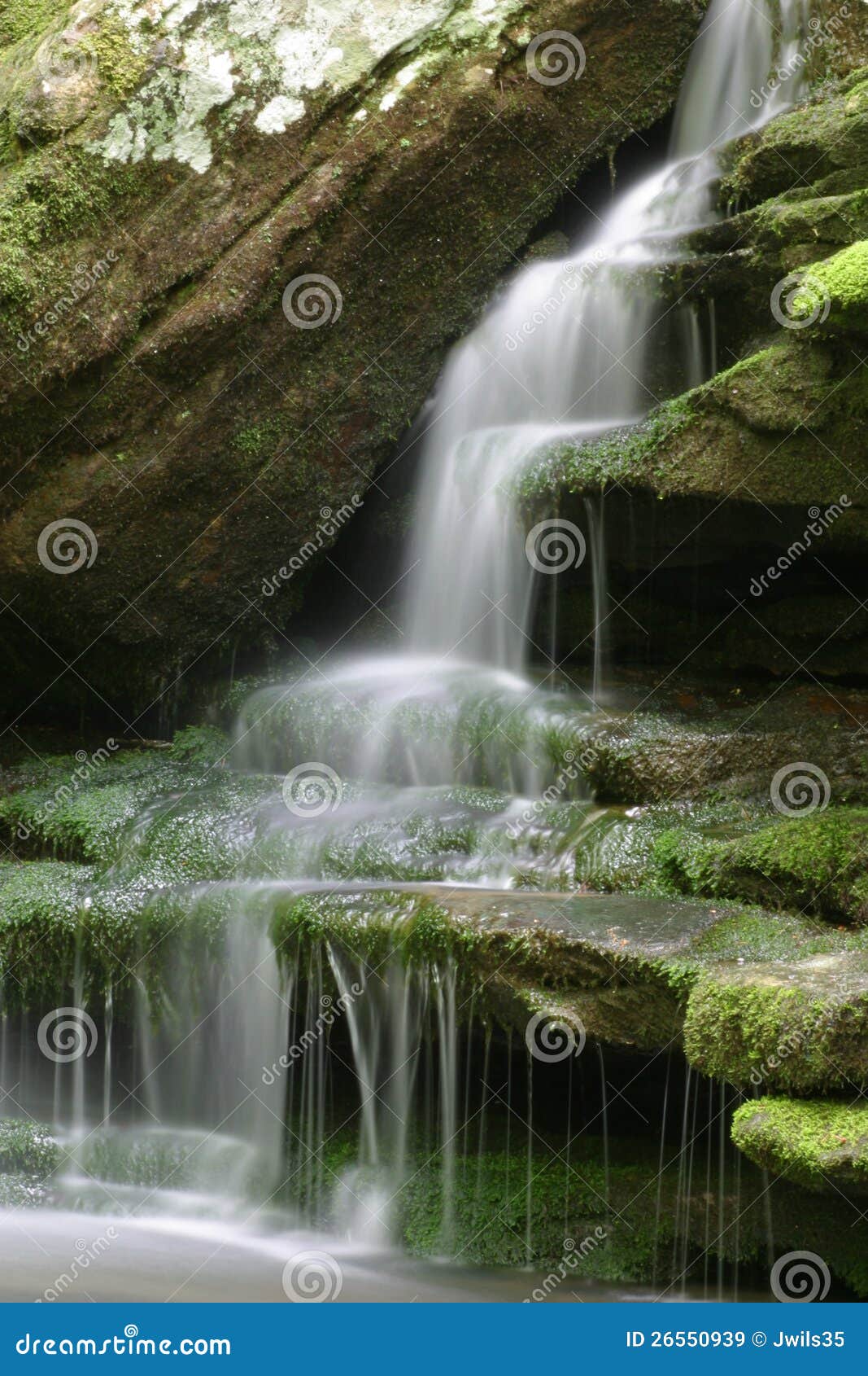 Moss and waterfall stock image. Image of moss, rocks - 26550939
