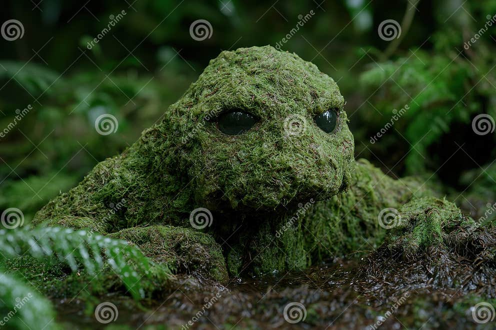 Mossy Creature in the Forest Stock Illustration - Illustration of ...
